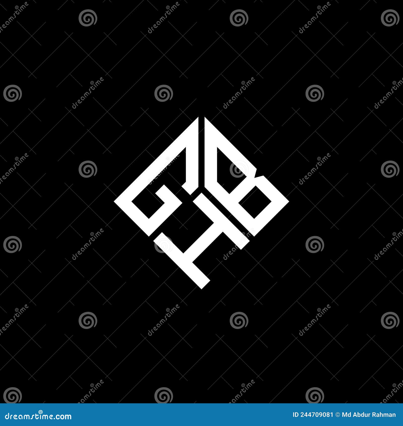 GHB Letter Logo Design On Black Background. GHB Creative Initials ...