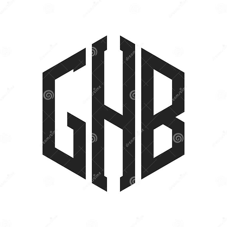 GHB Logo Design. Initial Letter GHB Monogram Logo Using Hexagon Shape ...