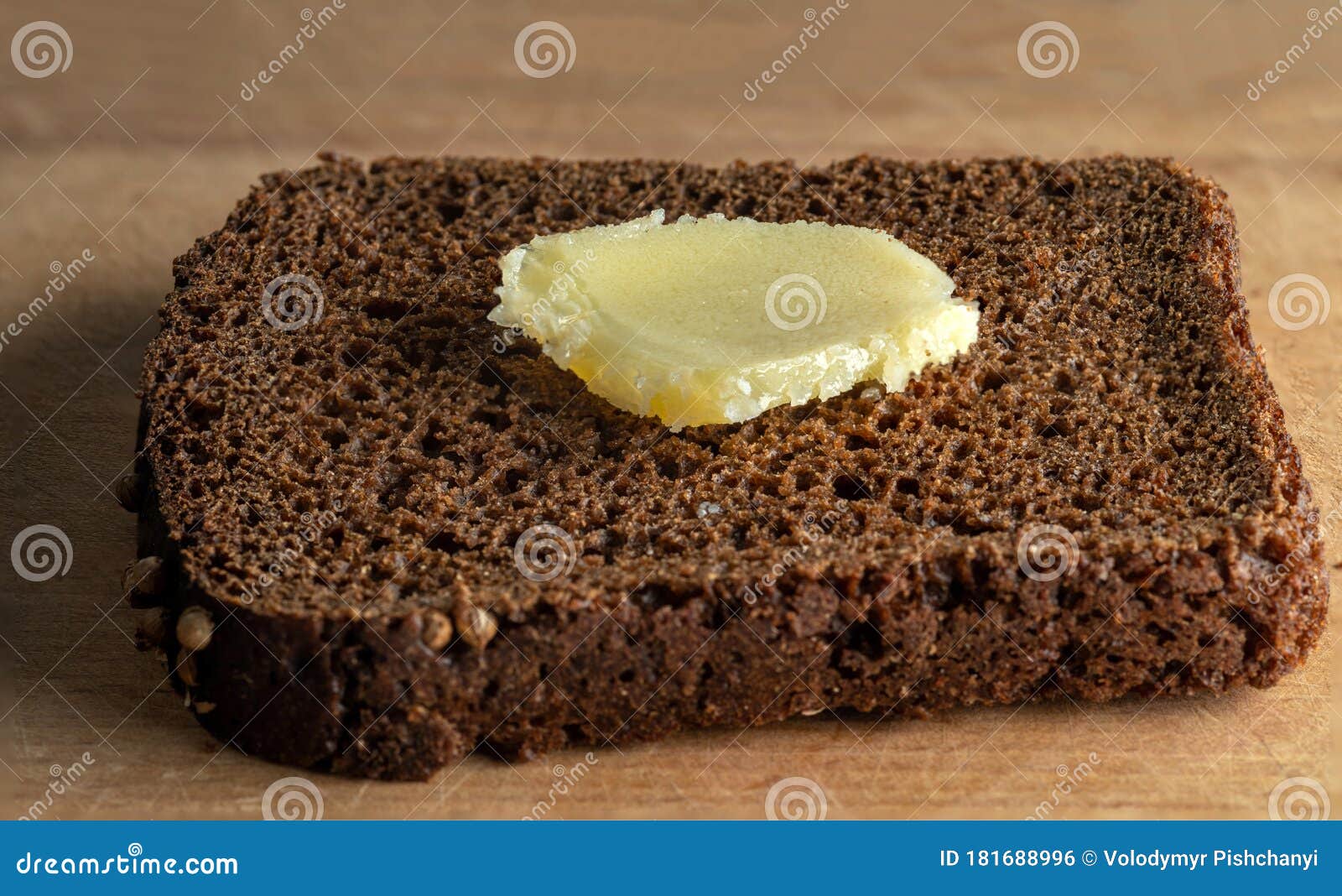 Ghee on a Piece of Coarse Rye Bread. Stock Photo - Image of slice ...