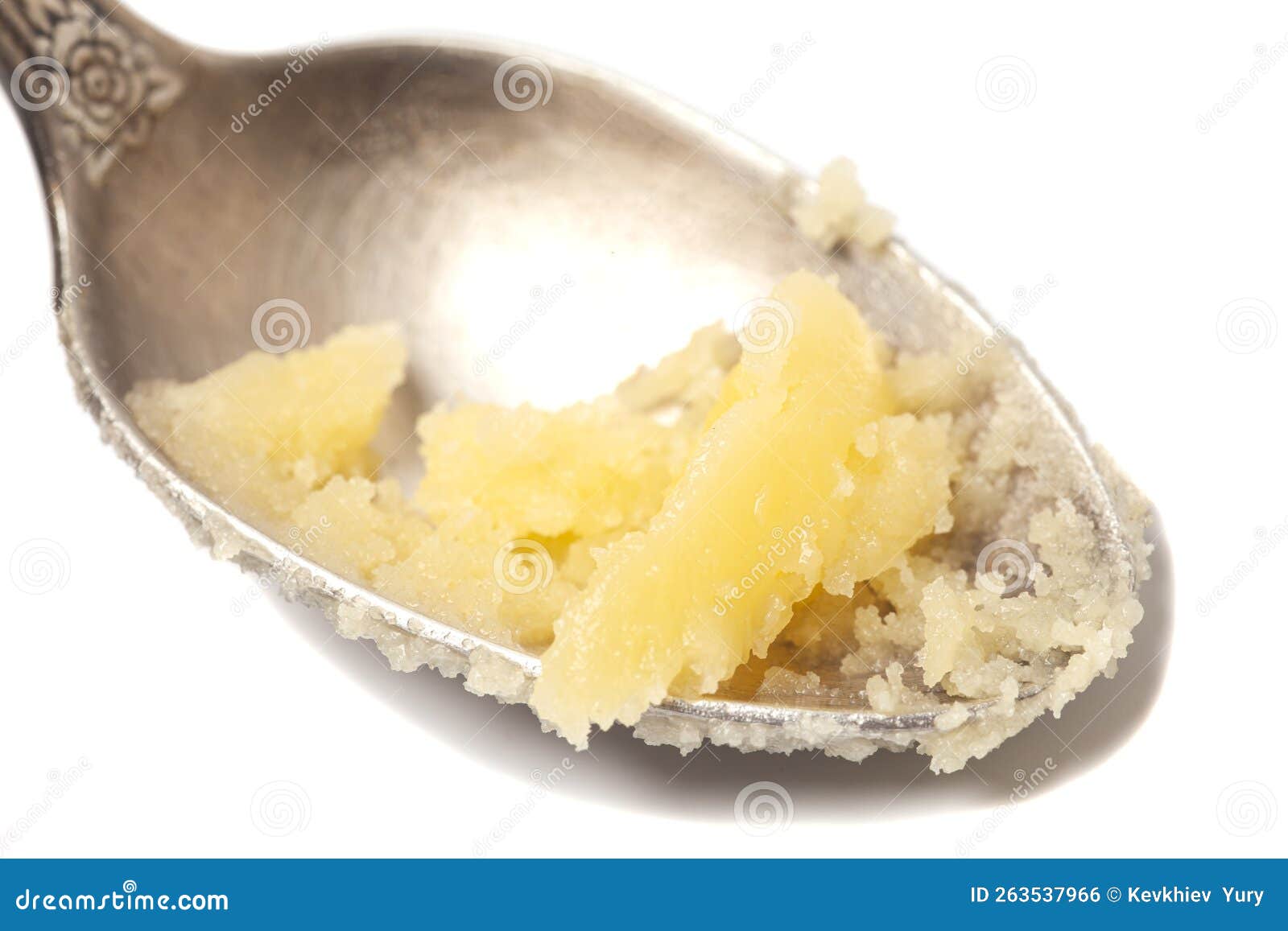 Ghee in Spoon Isolated on White Background Stock Photo - Image of ...
