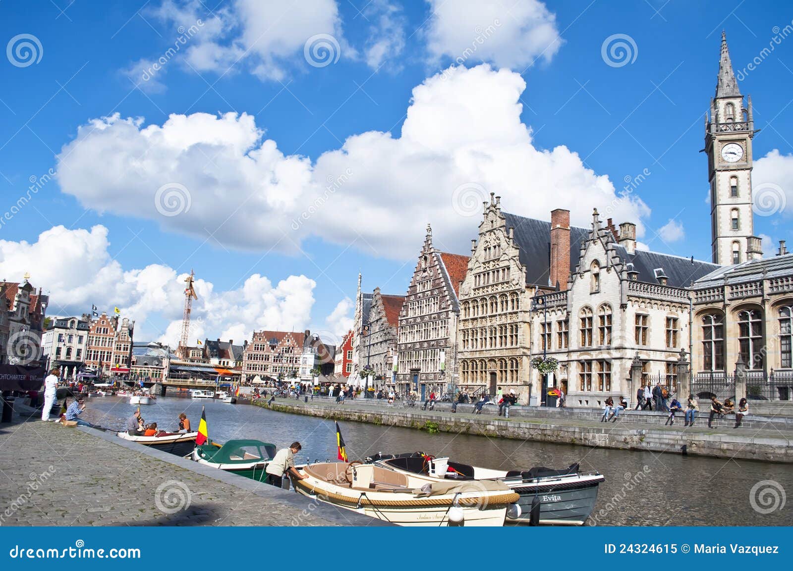 Ghent Canal,Belgium editorial image. Image of municipal - 24324615