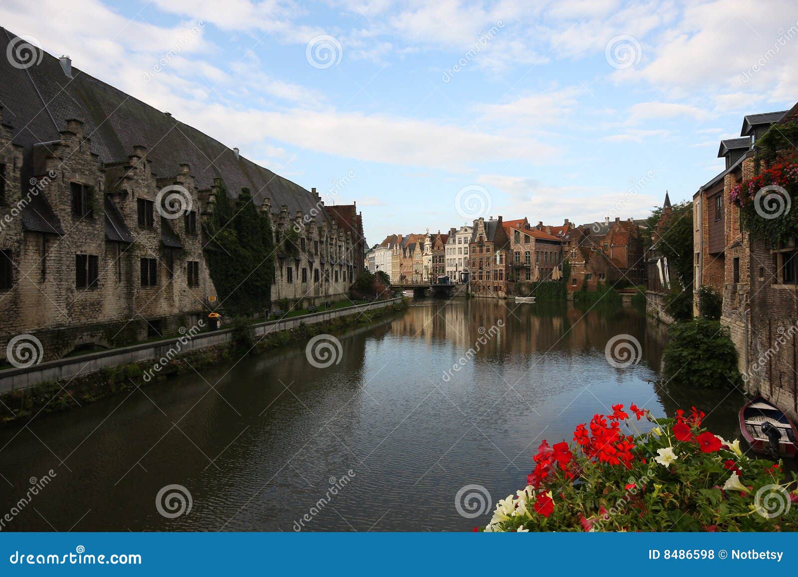 Ghent (Gent) canal stock photo. Image of view, architecture - 8486598