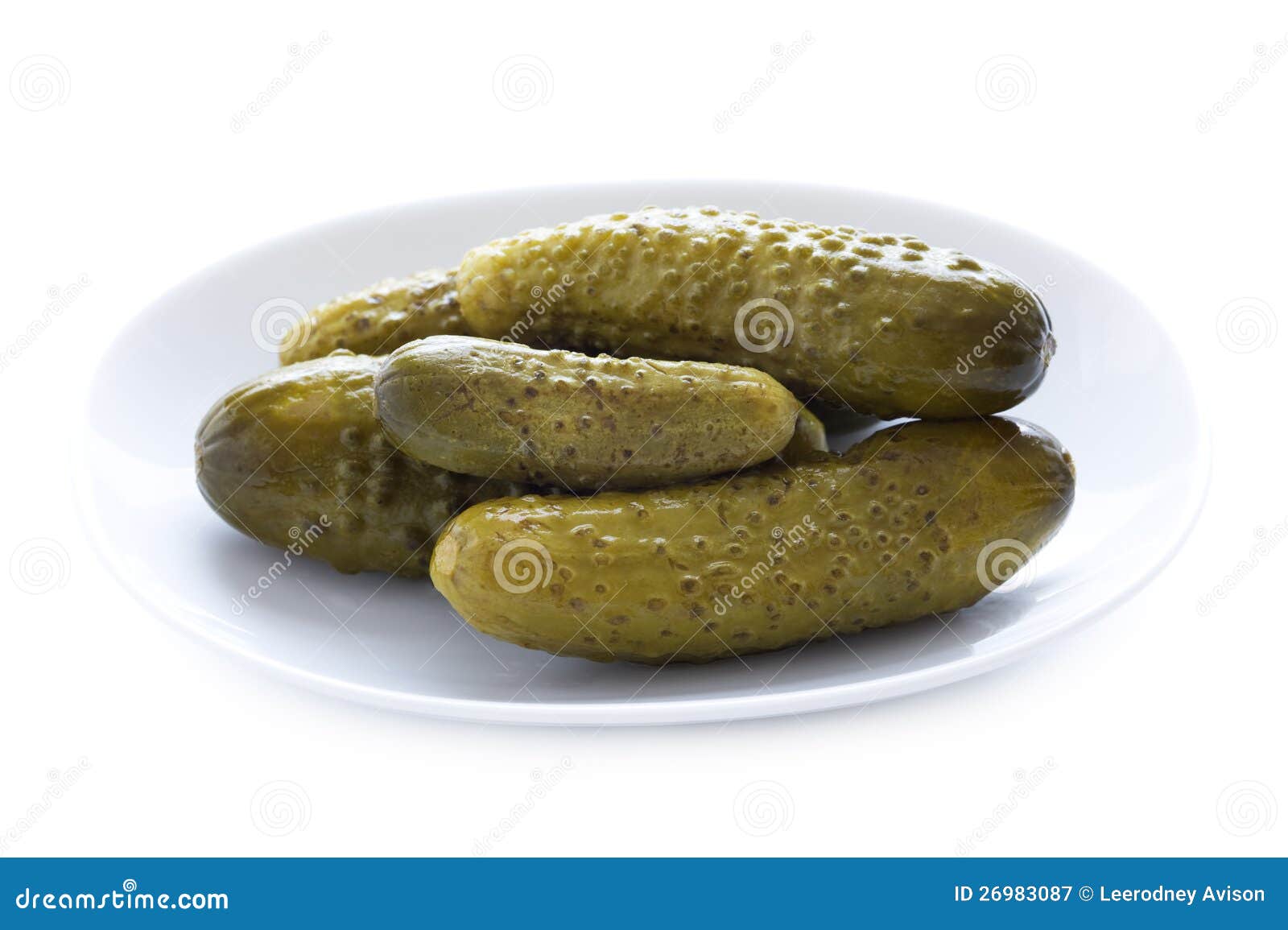 Gherkin or Gerkins in a Dish Isolated Stock Image - Image of gherkin ...