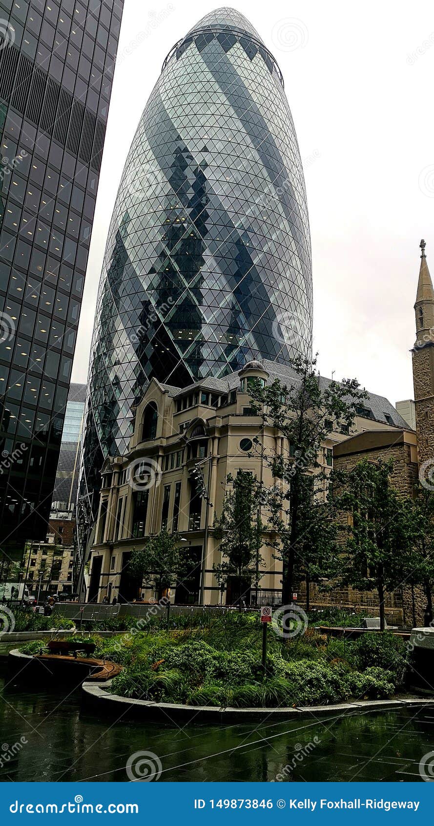 Gherkin and greenery stock photo. Image of london, church - 149873846