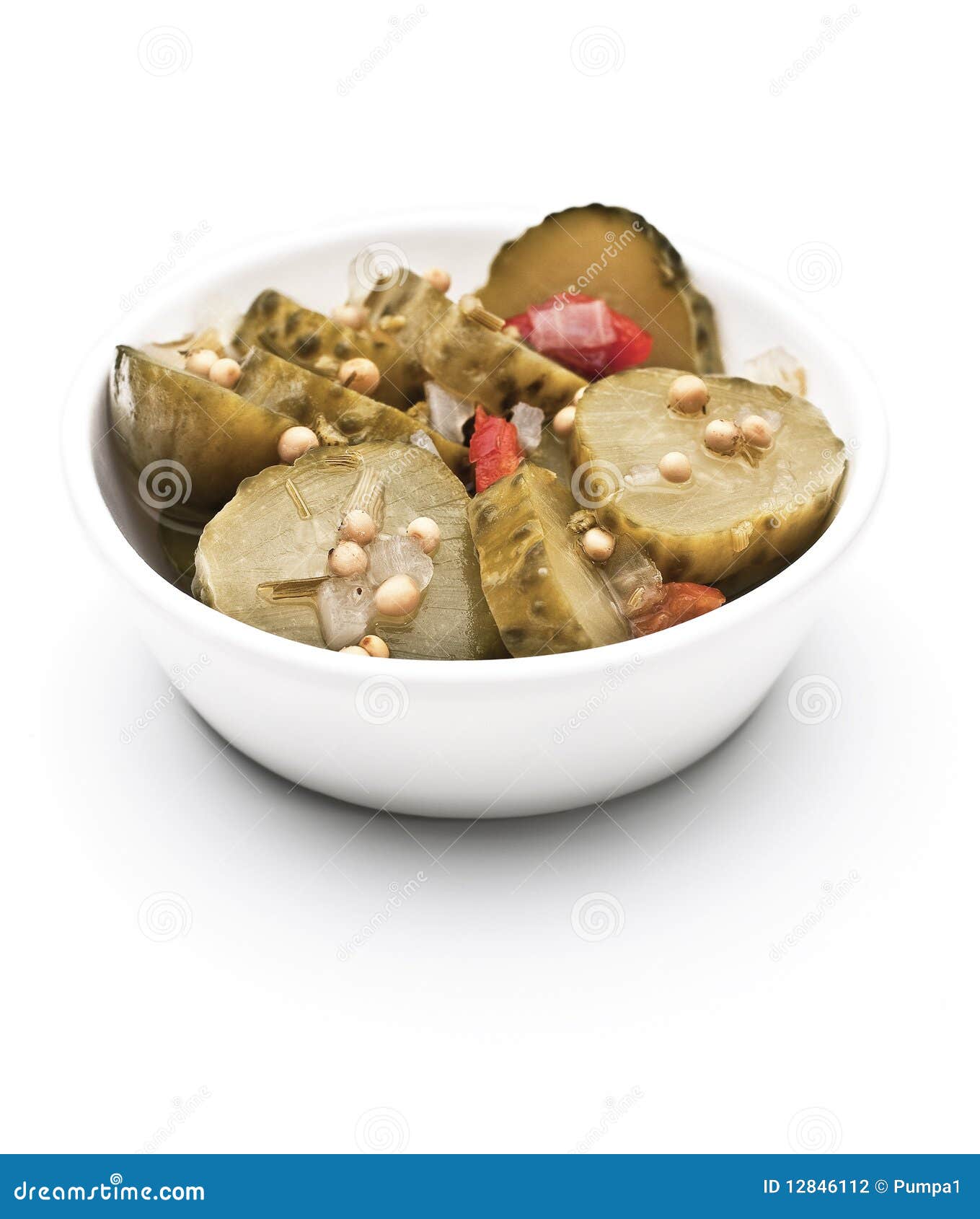 Gherkin slices stock photo. Image of single, mustard - 12846112