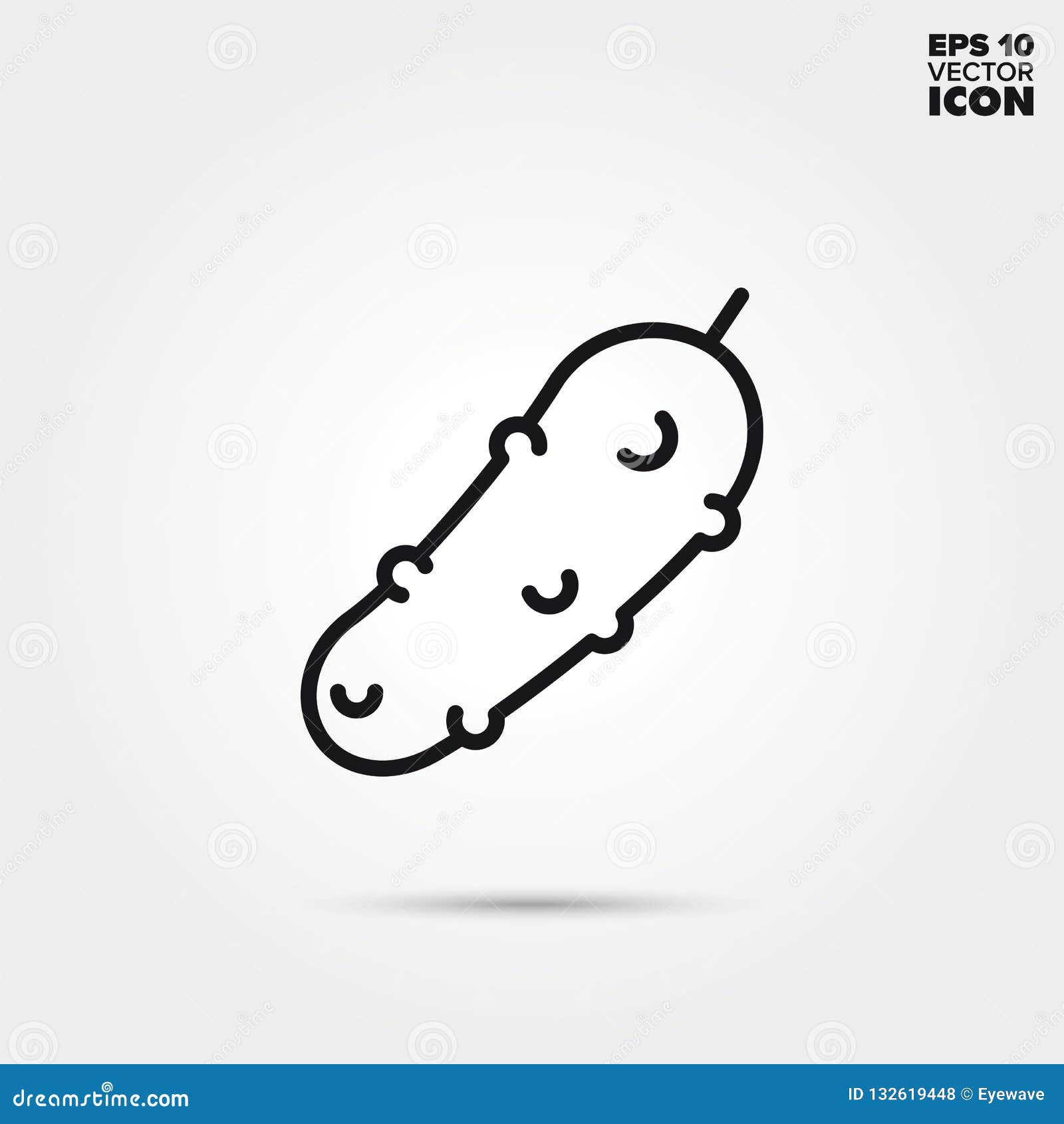 Gherkin Vegetable Vector Line Icon Stock Vector - Illustration of ...