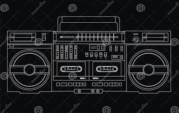 Ghetto blaster stock vector. Illustration of retro, audio - 20768548