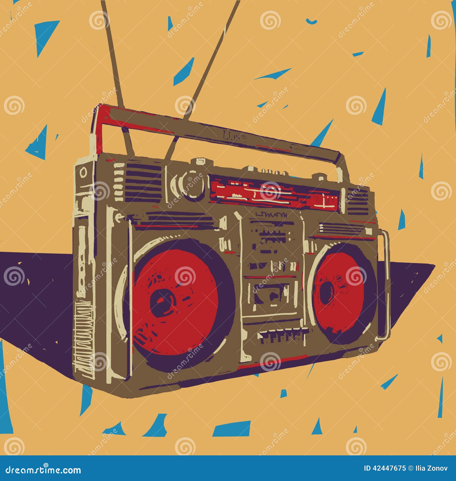 Boombox Ghetto Blaster Outline Icon Vector Illustration | CartoonDealer ...
