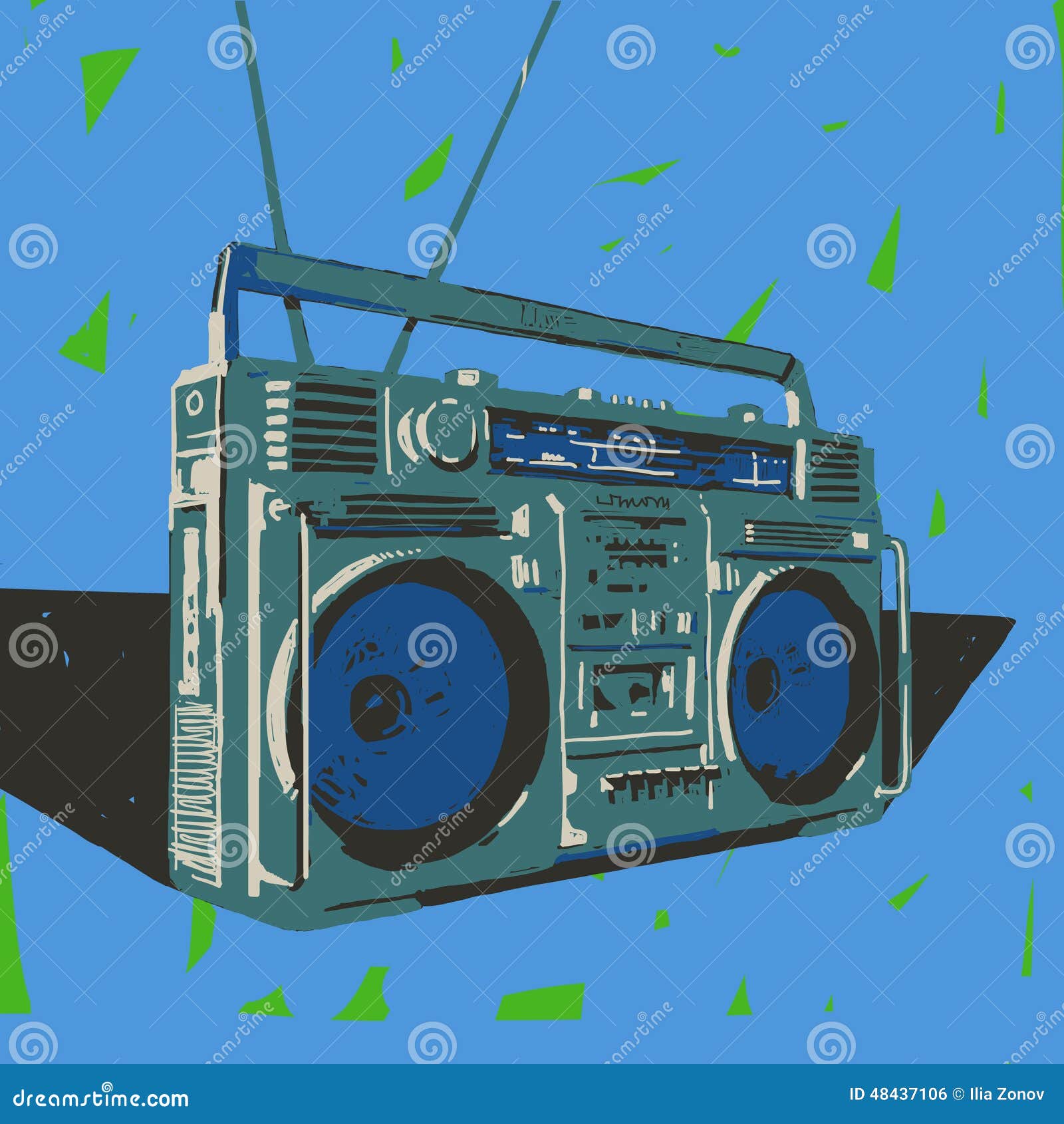 Ghetto Blaster Illustration Stock Vector - Illustration of vector ...