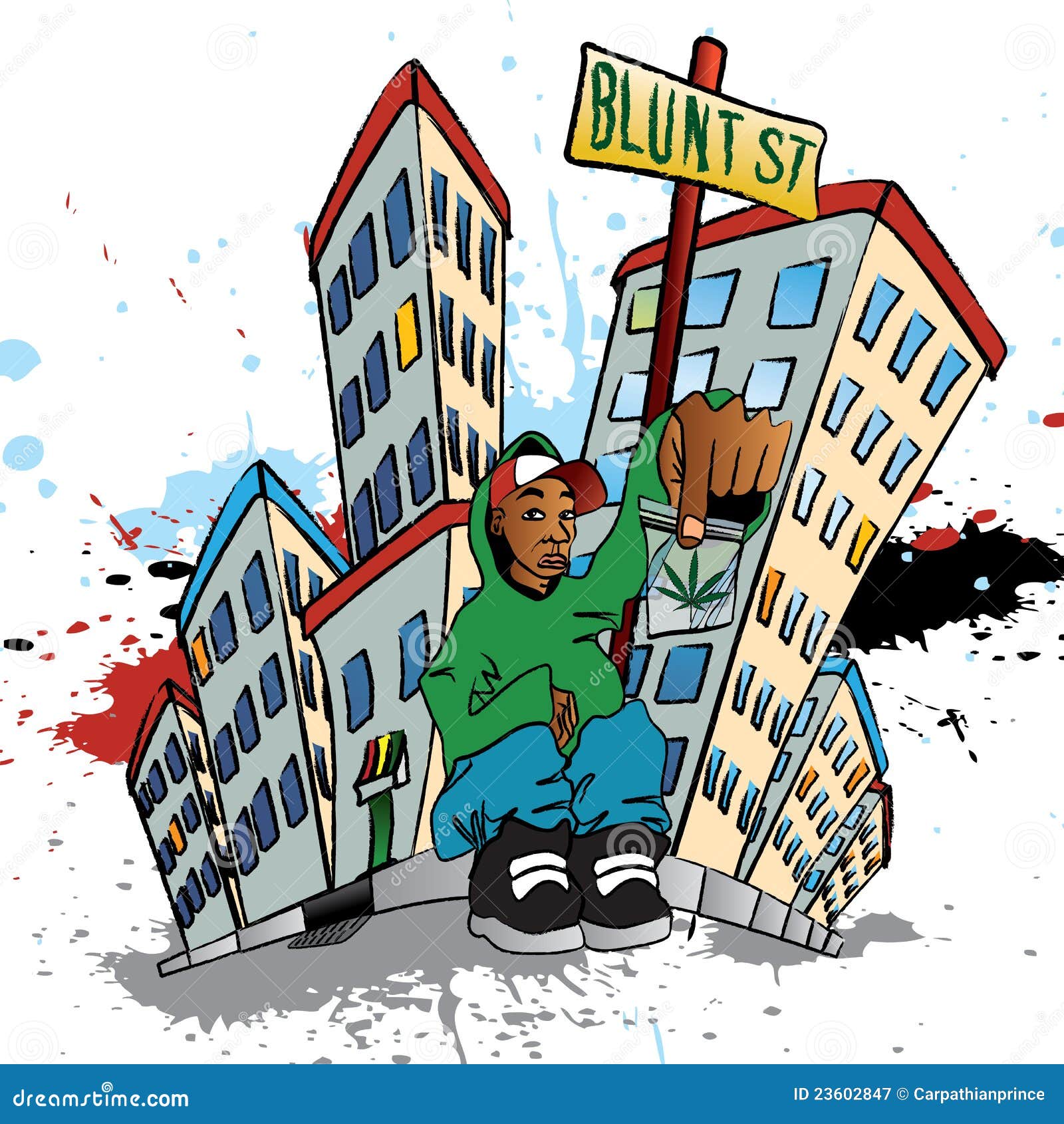 Ghetto Blunt Street stock vector. Illustration of narcotic - 23602847