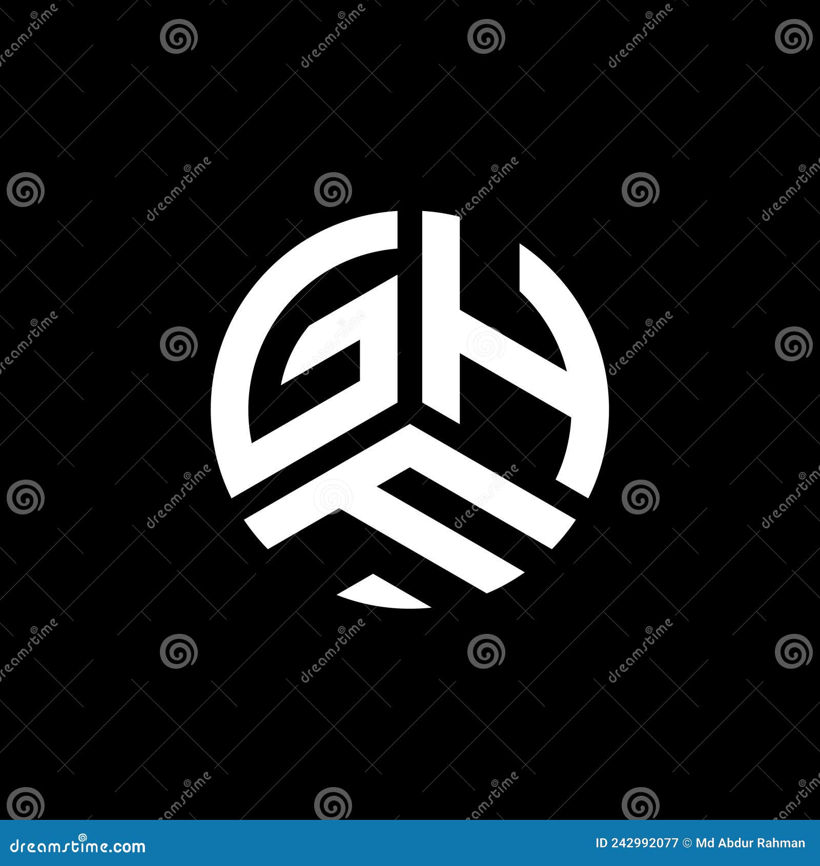 GHF Letter Logo Design on White Background. GHF Creative Initials ...