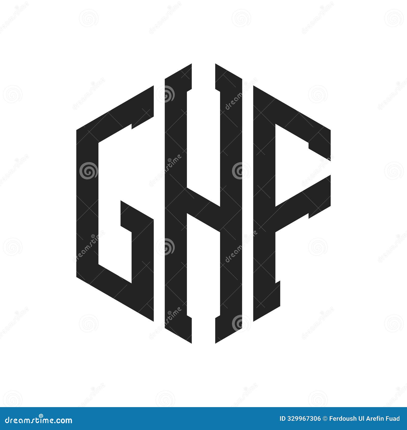 GHF Logo Design. Initial Letter GHF Monogram Logo Using Hexagon Shape ...