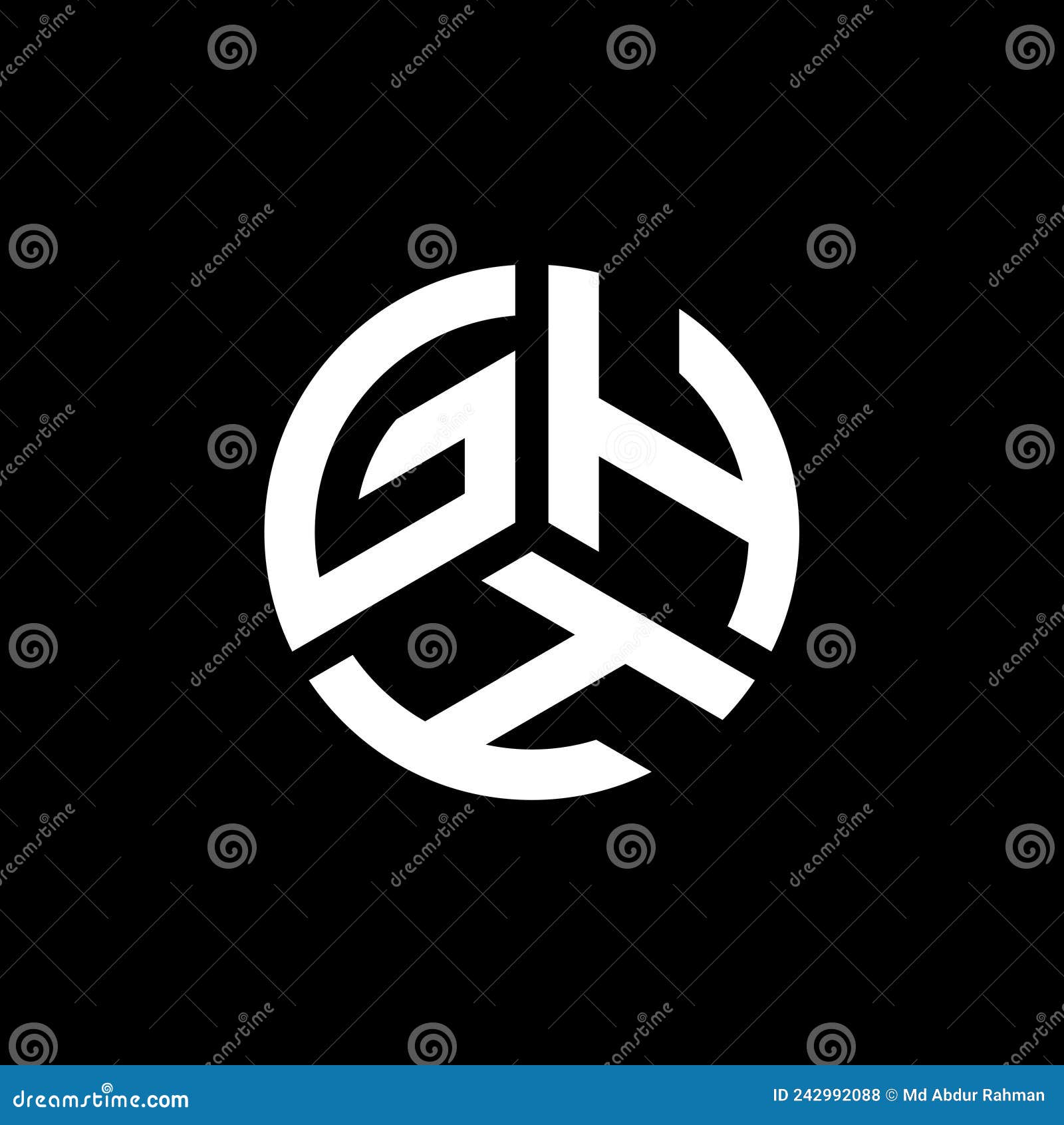 GHH Letter Logo Design On White Background. GHH Creative Initials ...