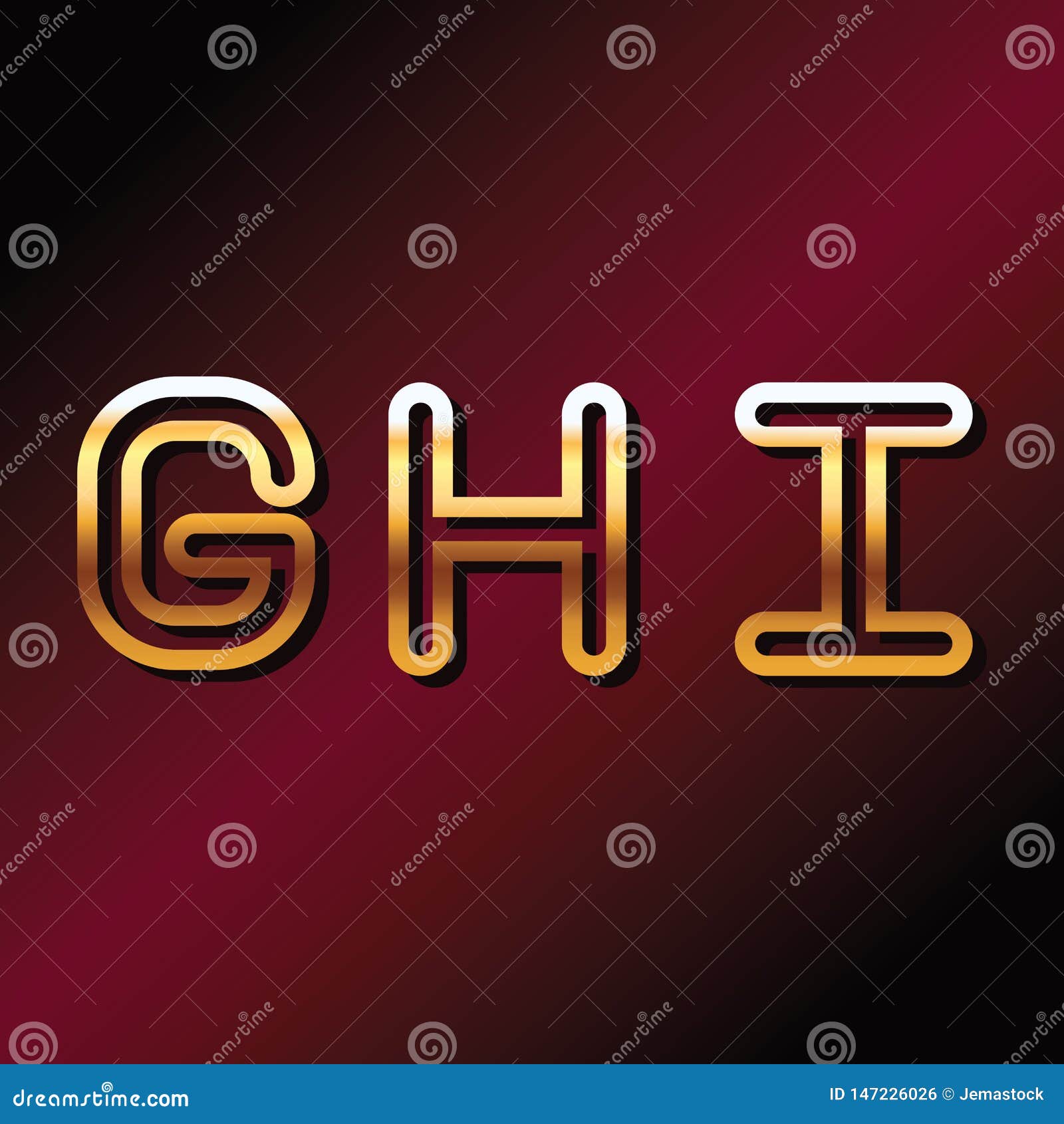 GHI alphabet fonts stock vector. Illustration of rich - 147226026