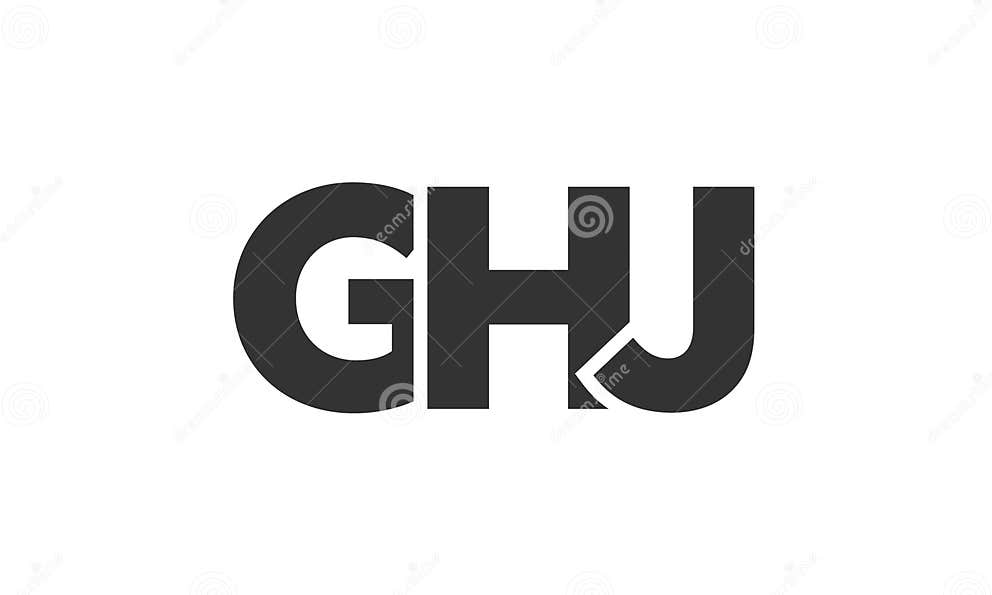 GHJ Logo Design Template with Strong and Modern Bold Text. Initial ...