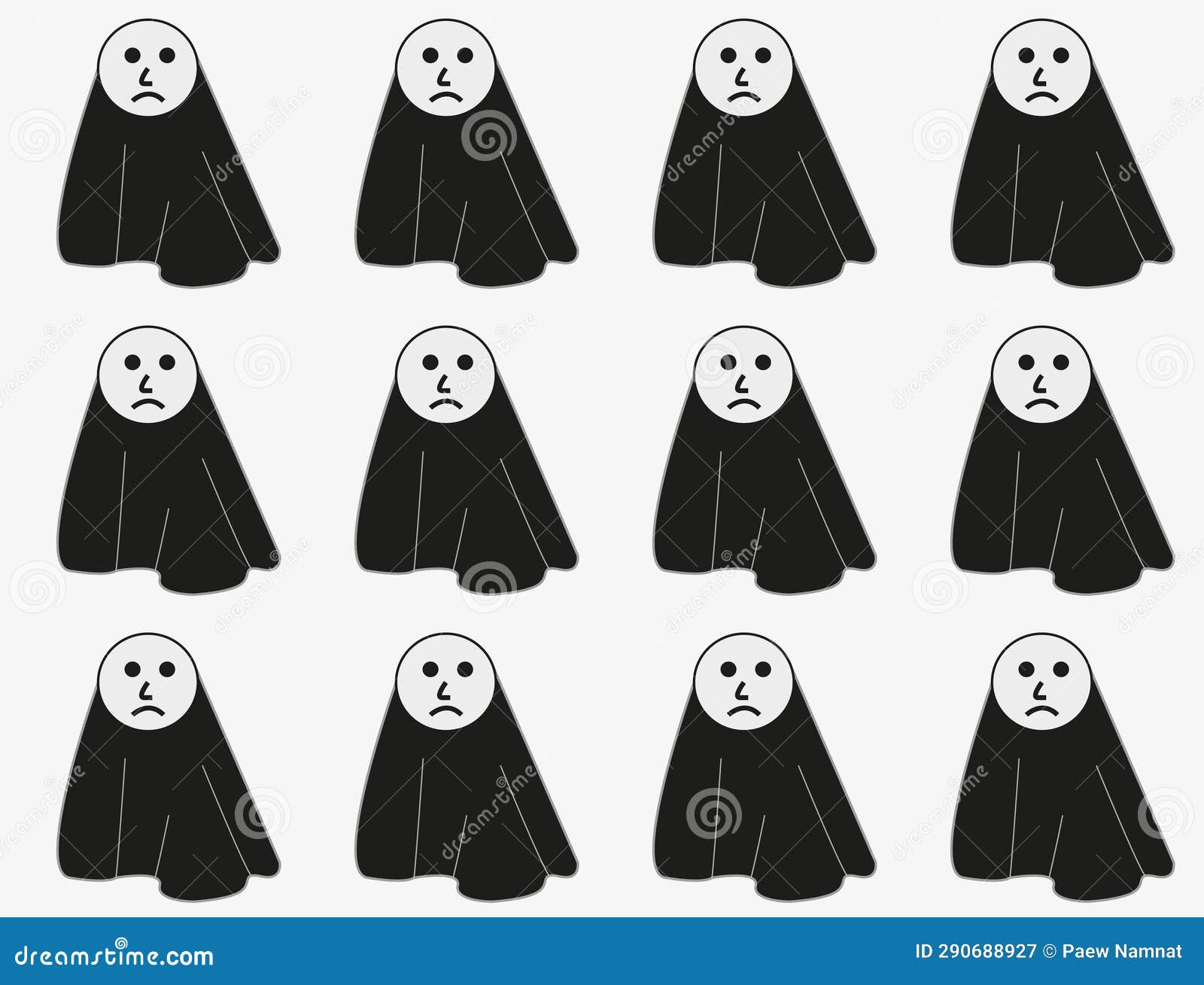 The little ghost frowned. stock illustration. Illustration of icon ...