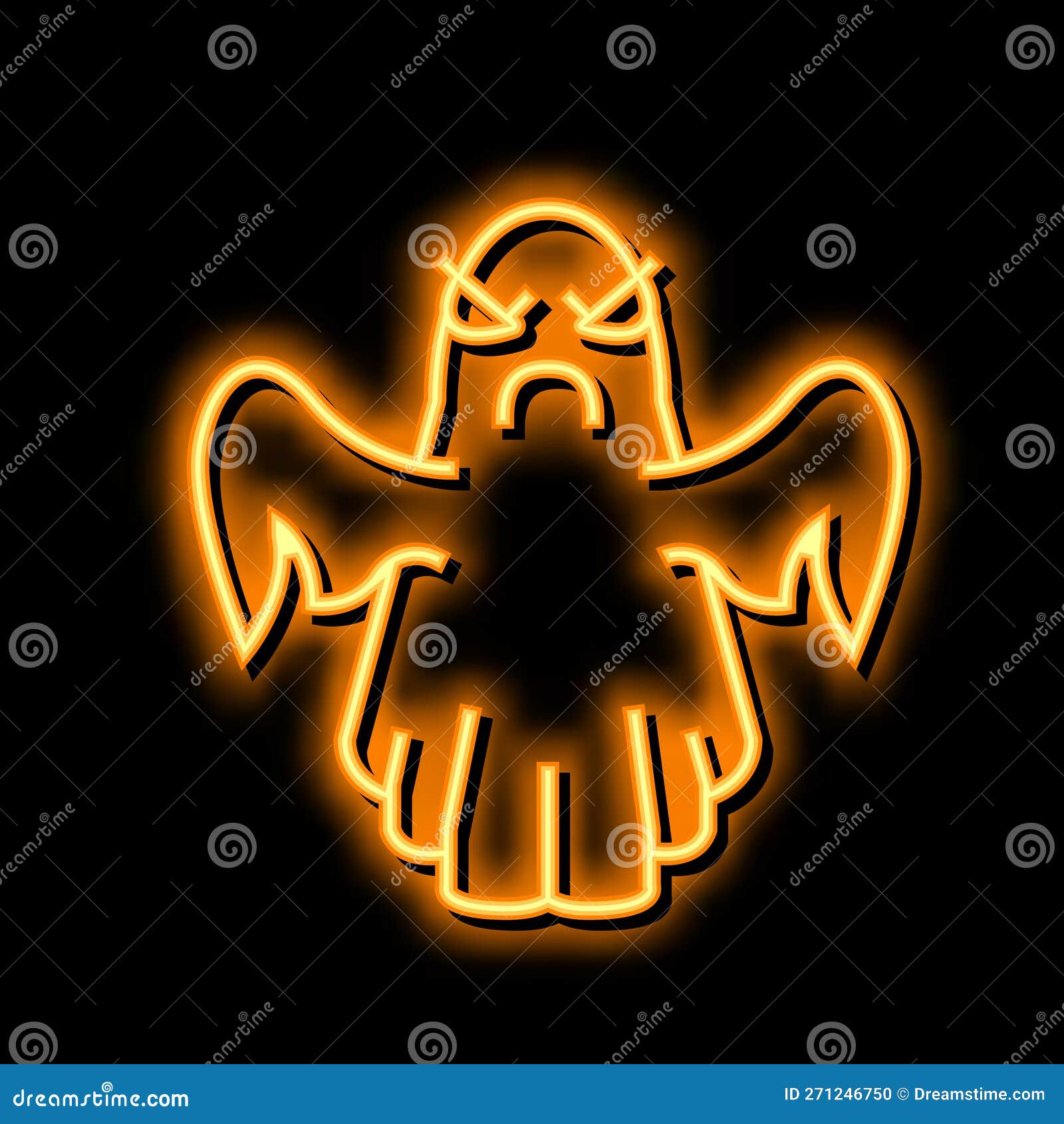 Ghost in Amusement Park Neon Glow Icon Illustration Stock Vector ...