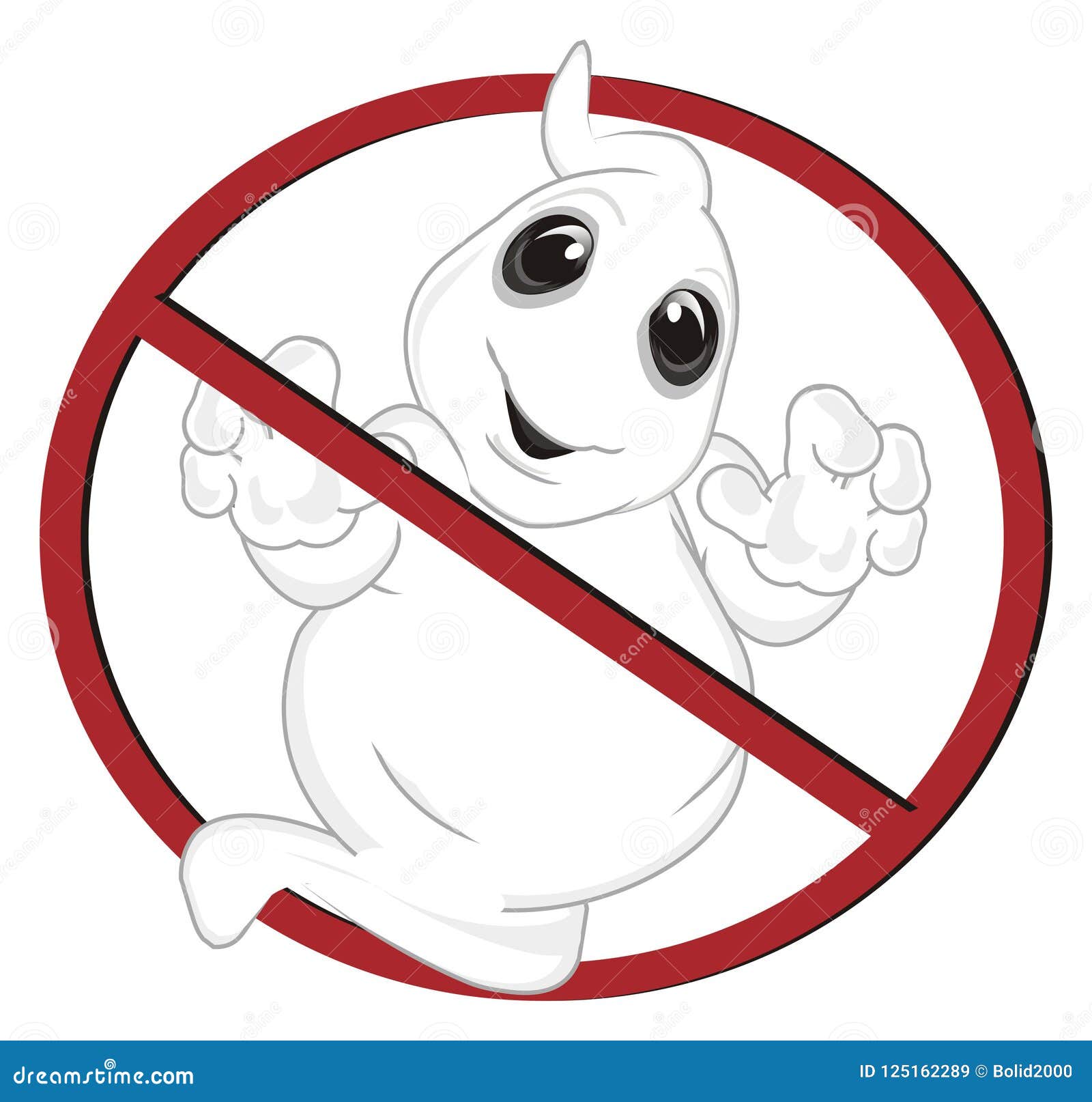 Ghost on ban stock illustration. Illustration of character - 125162289