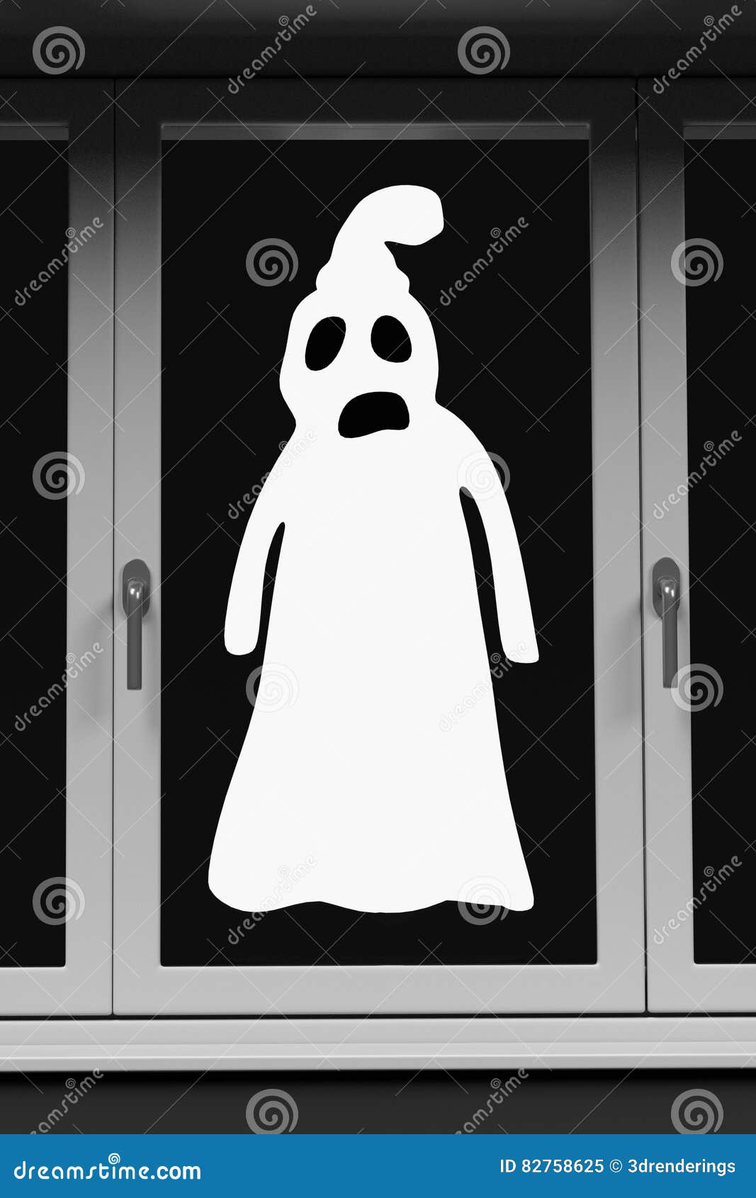 Ghost behind window stock illustration. Illustration of scare - 82758625