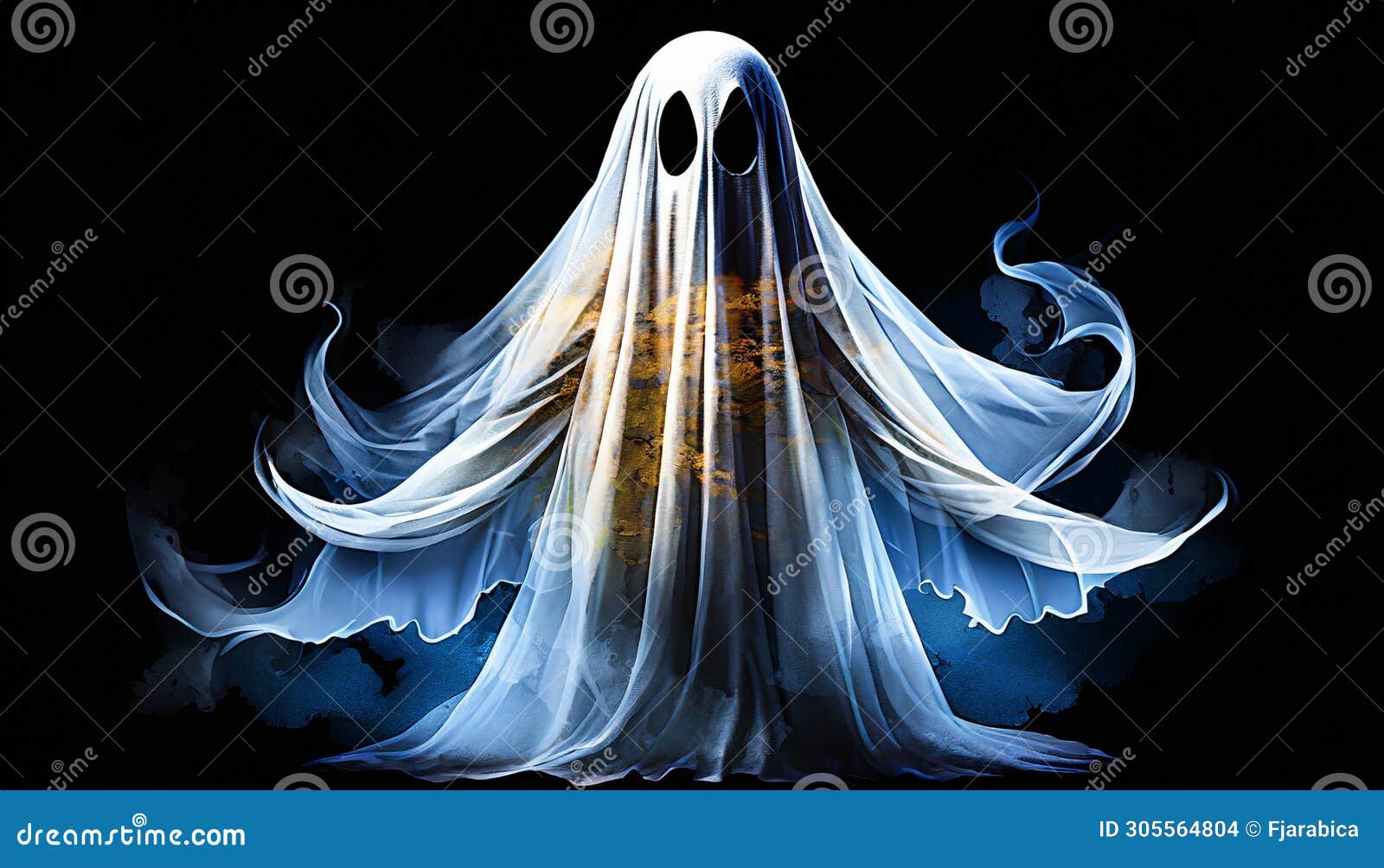 Ghost on black background stock illustration. Illustration of horror ...