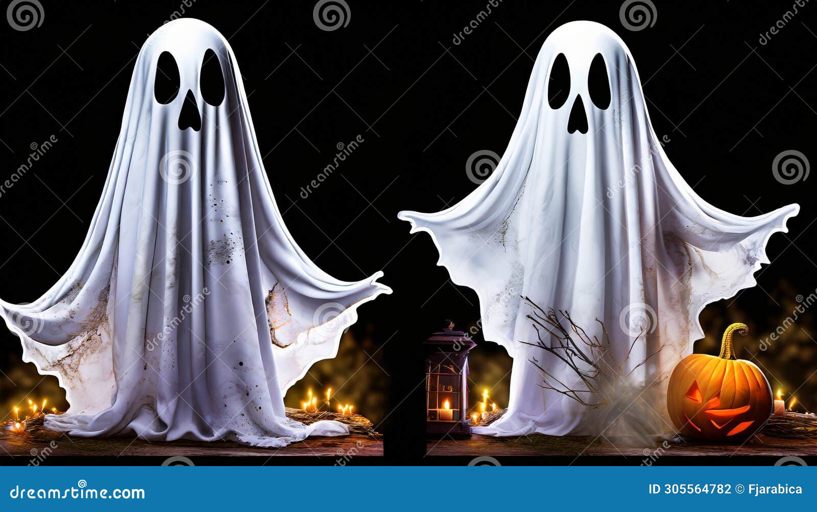 Ghost on black background stock illustration. Illustration of scary ...
