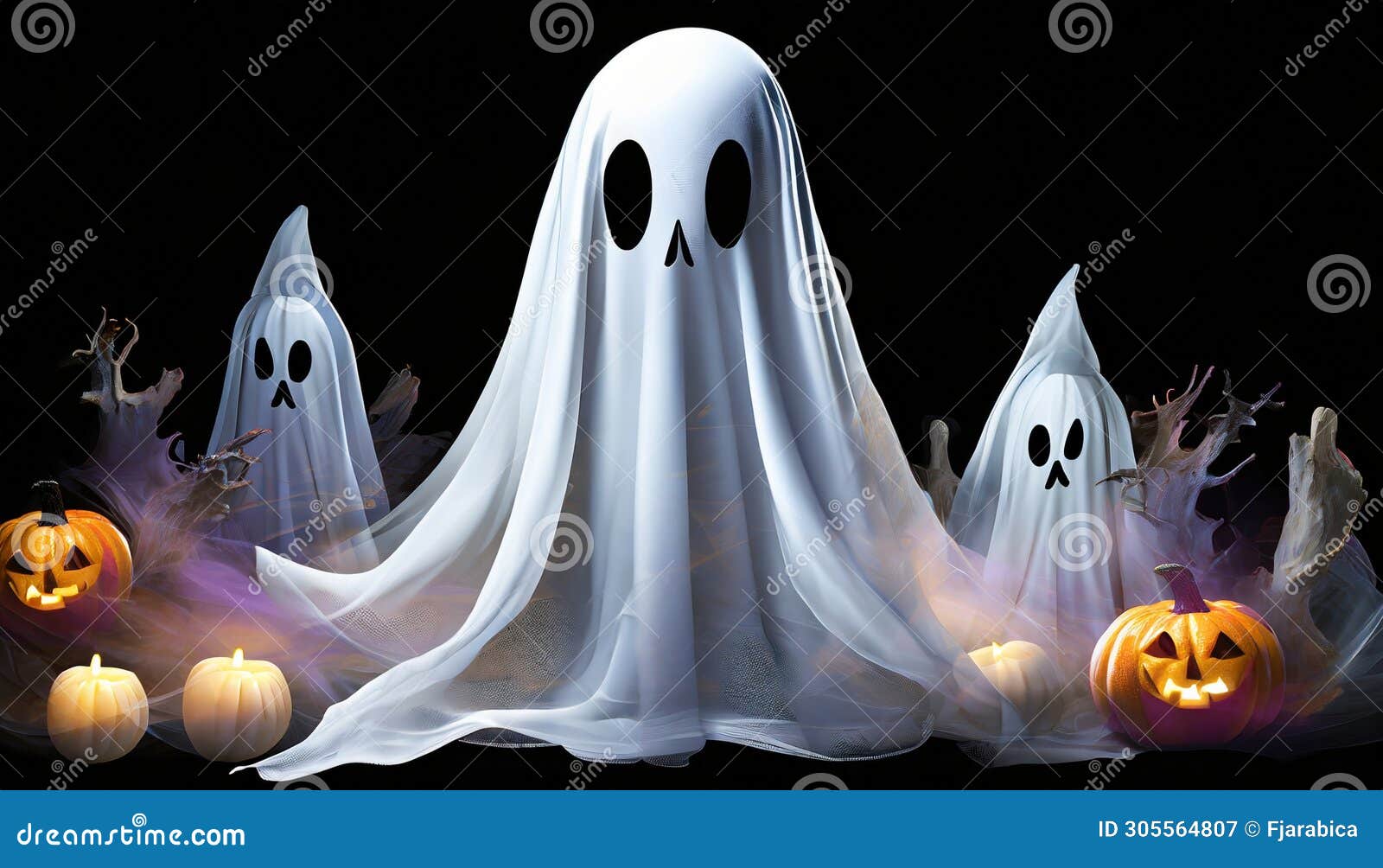 Ghost on black background stock illustration. Illustration of face ...