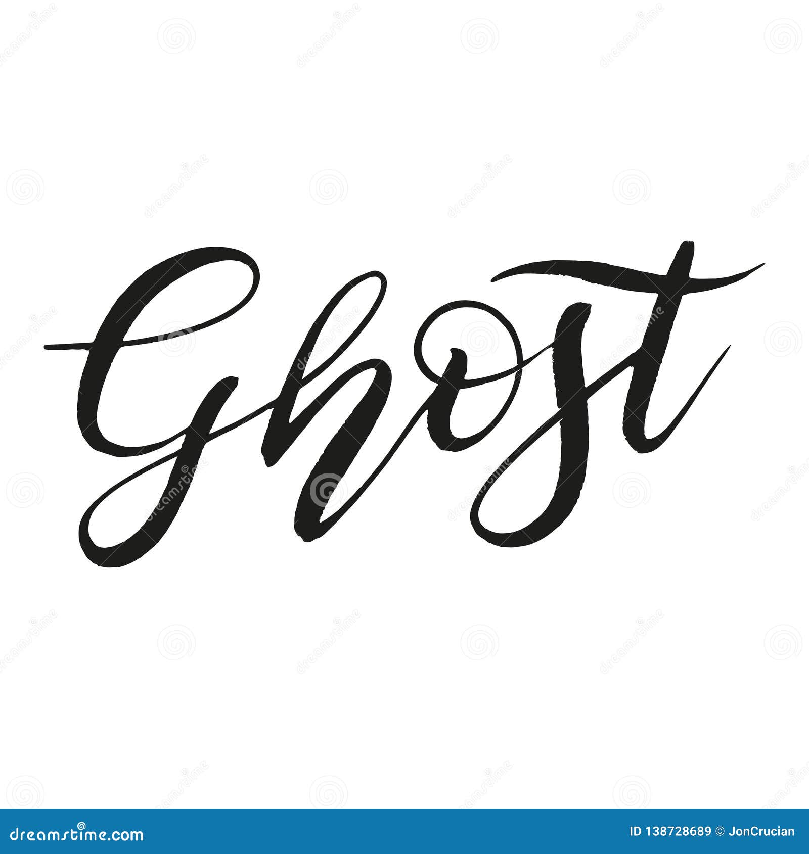 Ghost. Black Script Lettering. Vector. Stock Vector - Illustration of ...