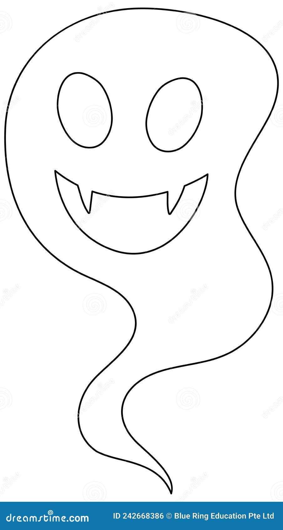 Ghost Black and White Doodle Character Stock Vector - Illustration of ...