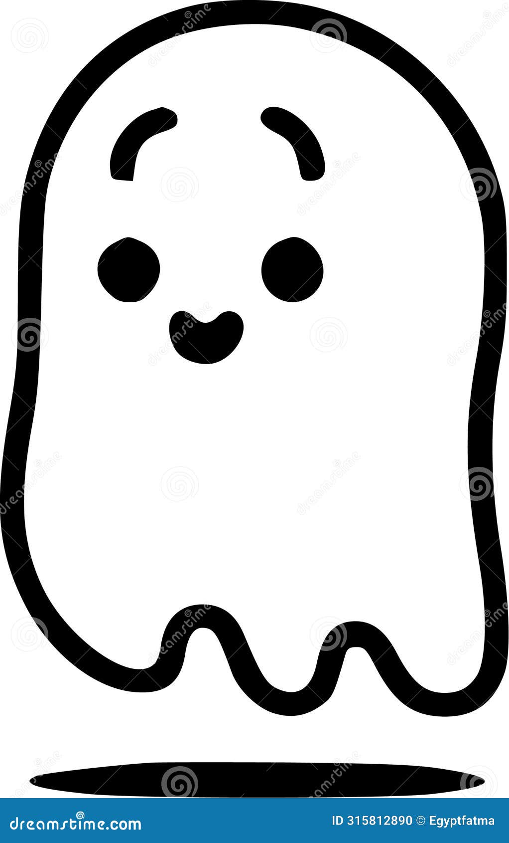 Ghost - Black and White Isolated Icon - Vector Illustration Stock ...