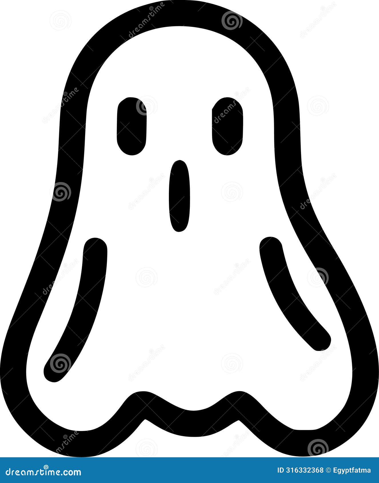 Ghost - Black and White Vector Illustration Stock Vector - Illustration ...