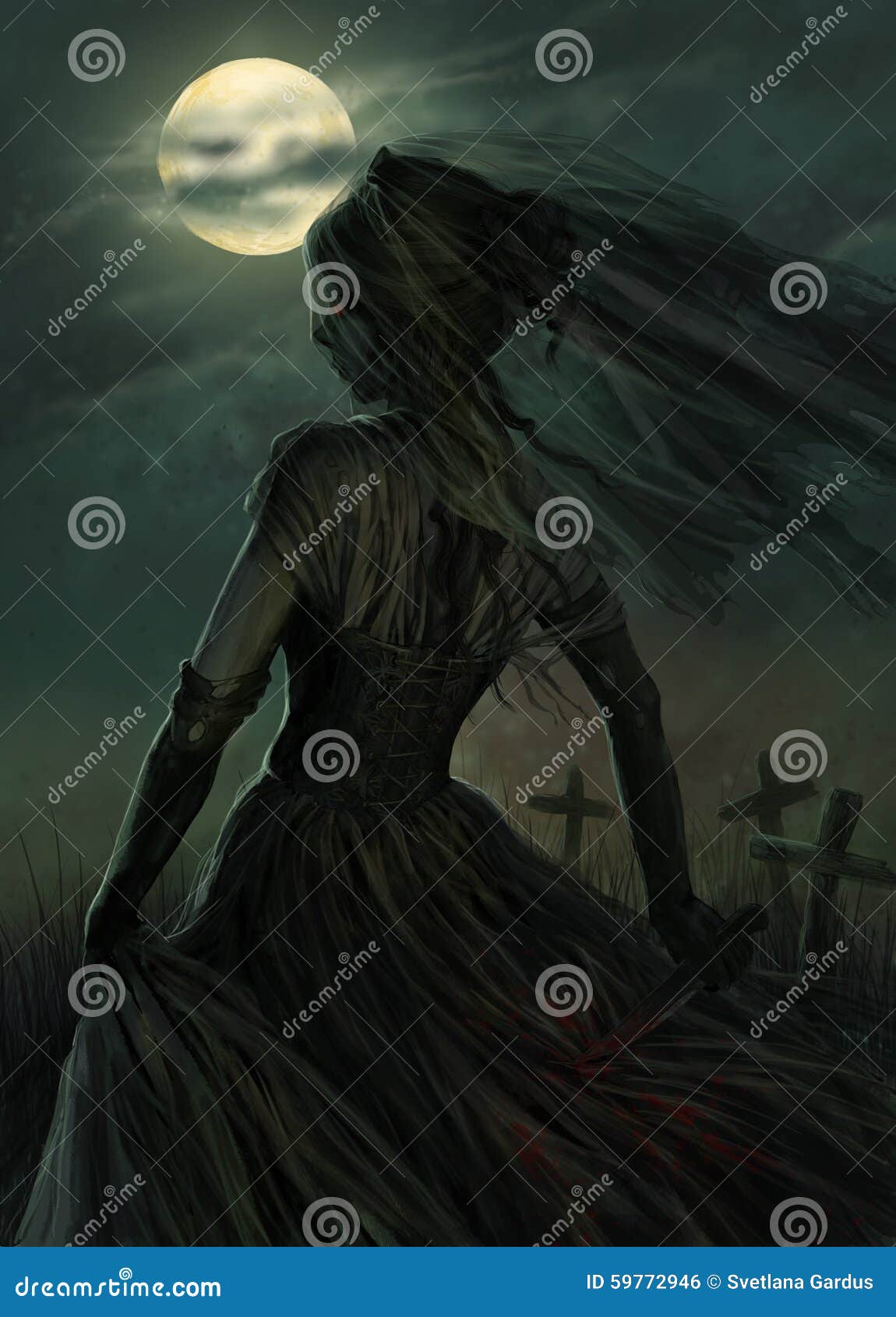 Ghost bride stock illustration. Illustration of dark - 59772946