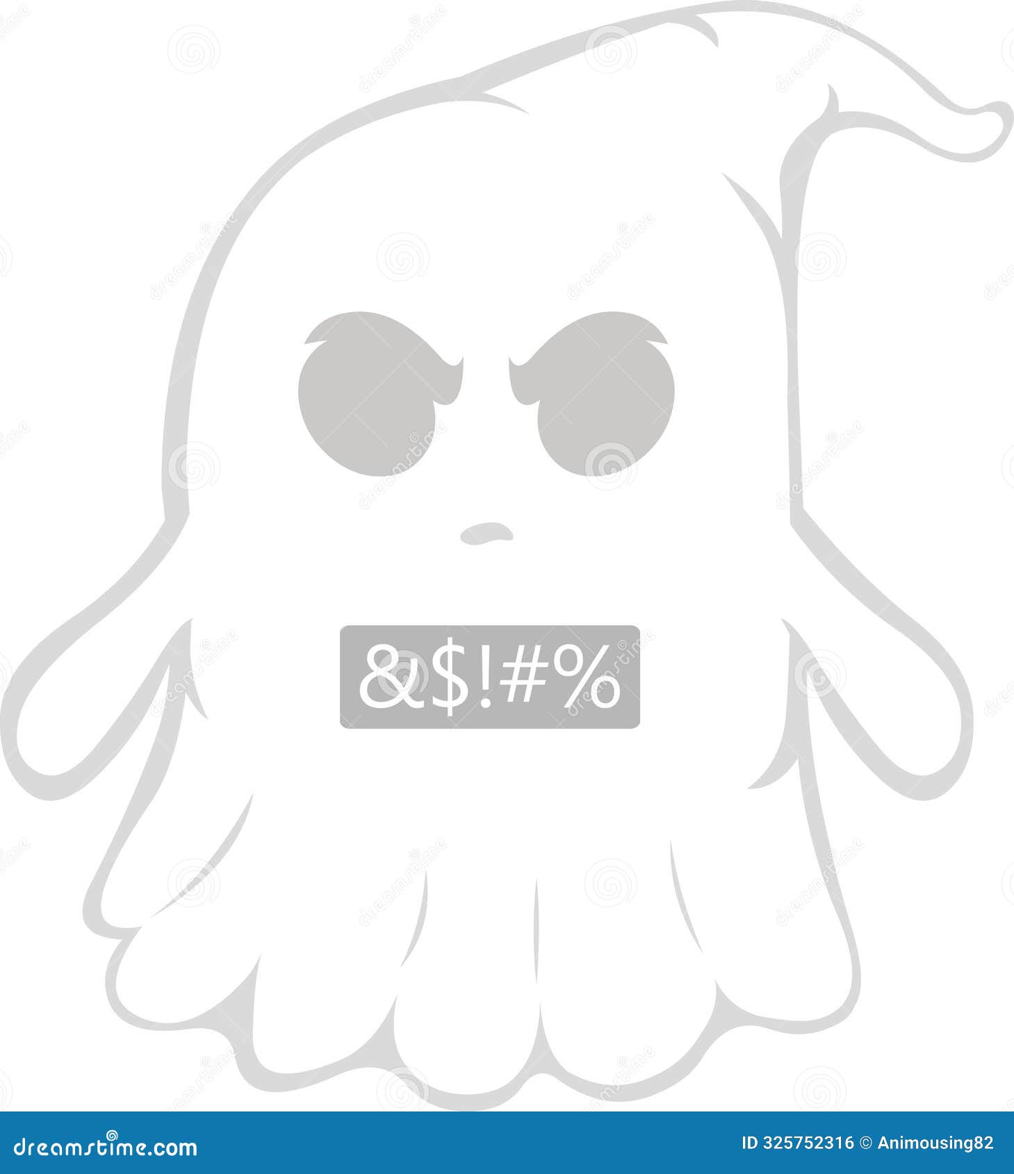 Ghost cartoon angry insult stock vector. Illustration of violence ...