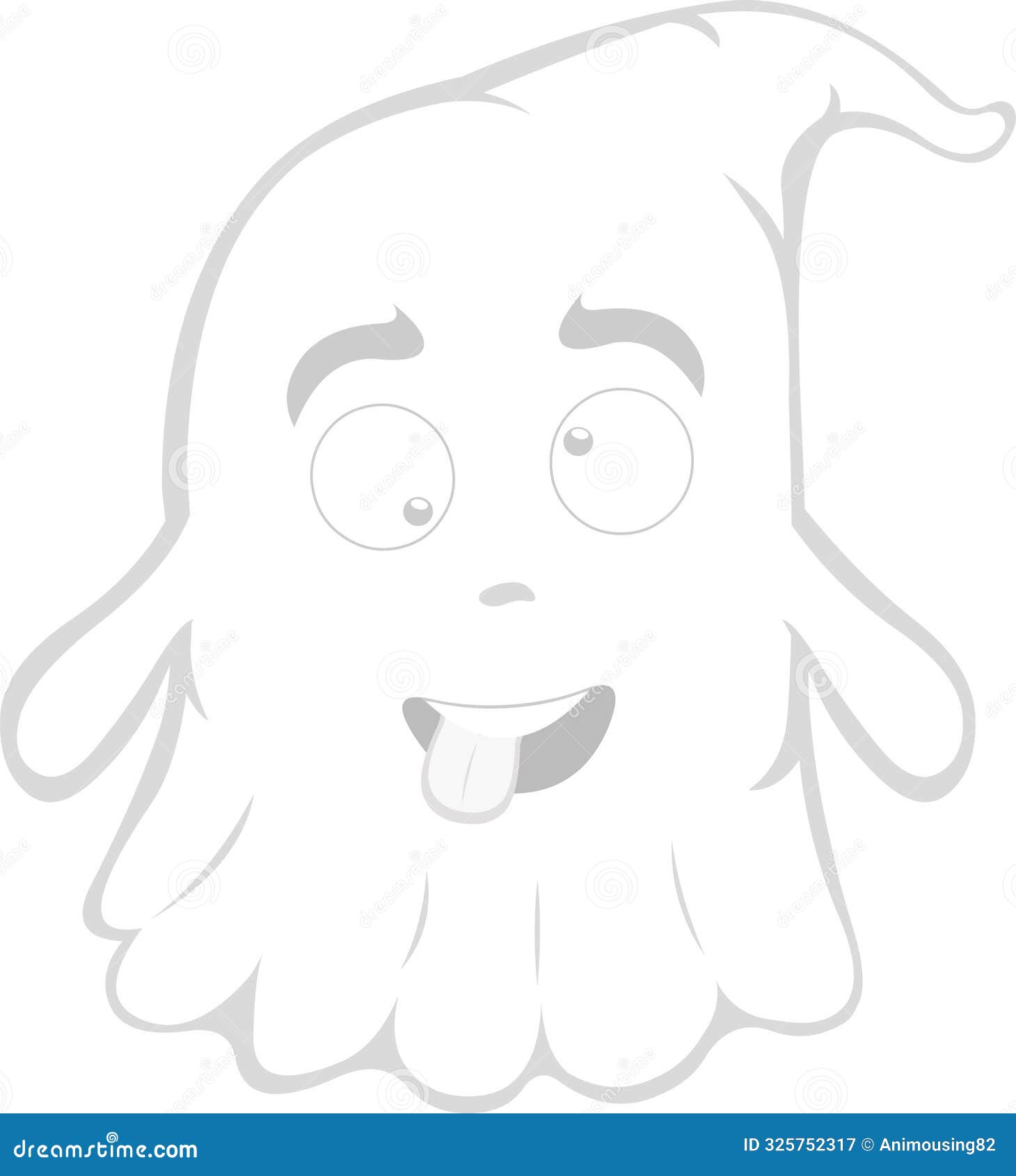 Ghost Cartoon Crazy Expression Stock Vector - Illustration of vector ...