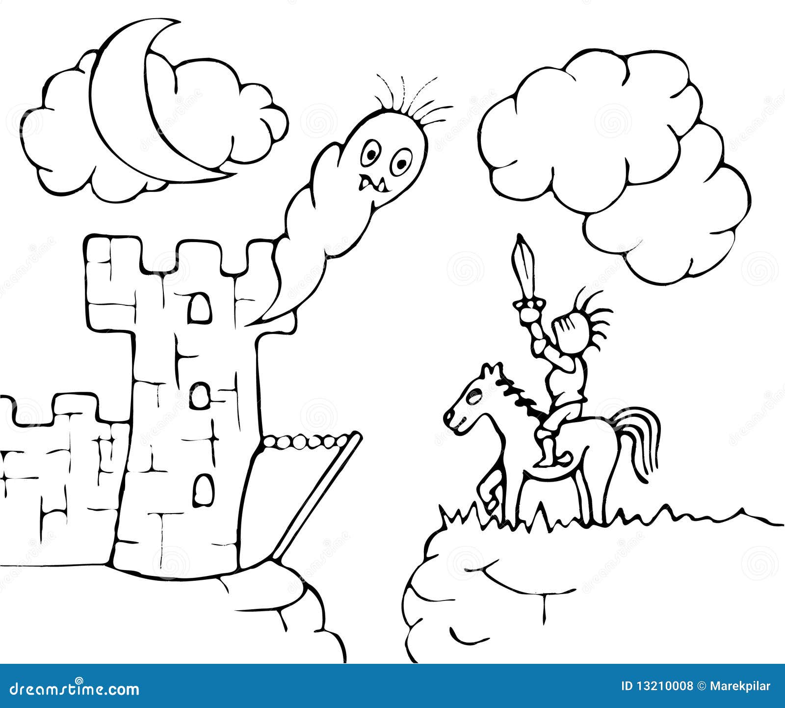 Knight Ghost Defending The Castle Stock Photo | CartoonDealer.com ...