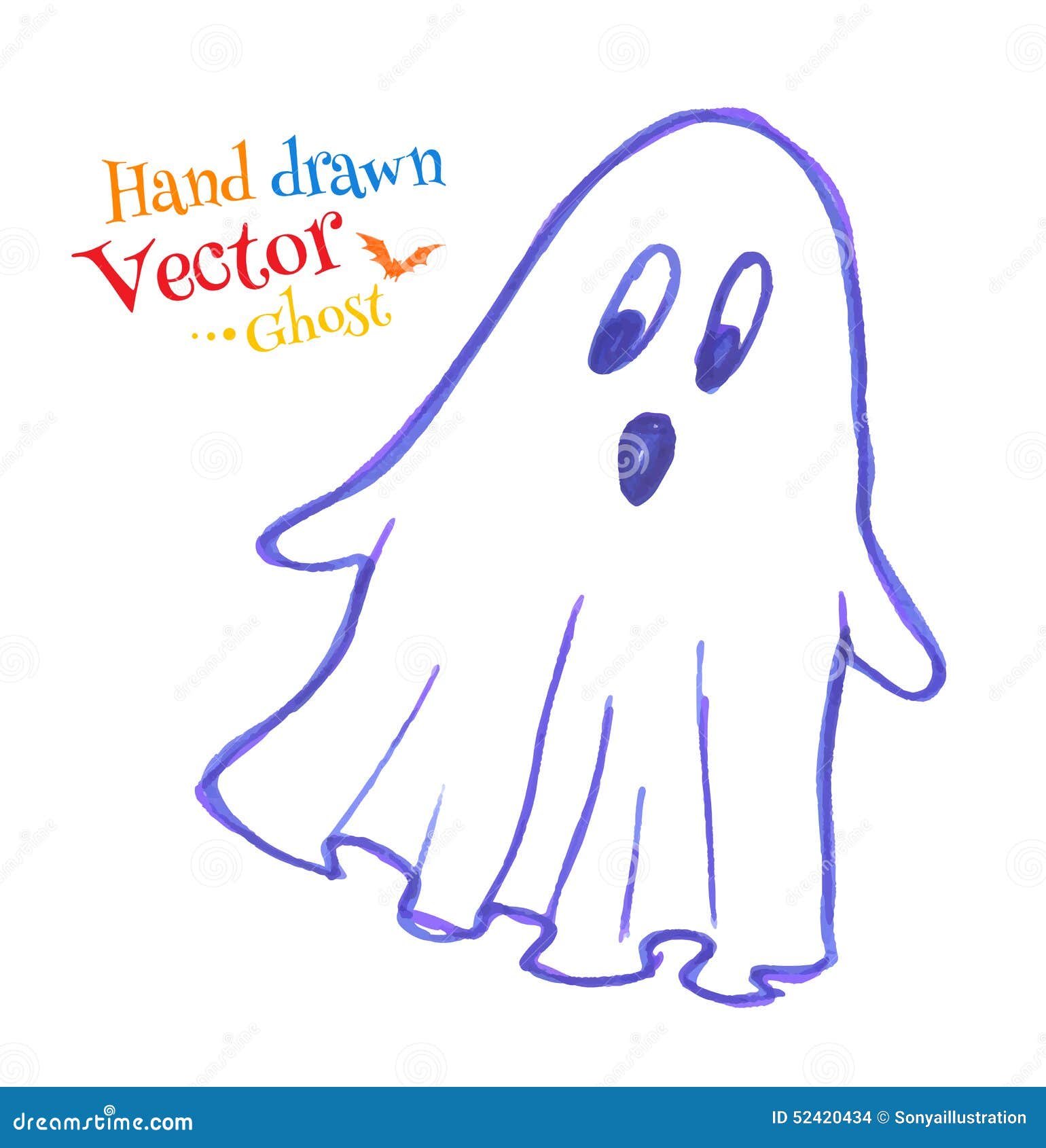 Ghost stock vector. Illustration of costume, autumn, naive - 52420434