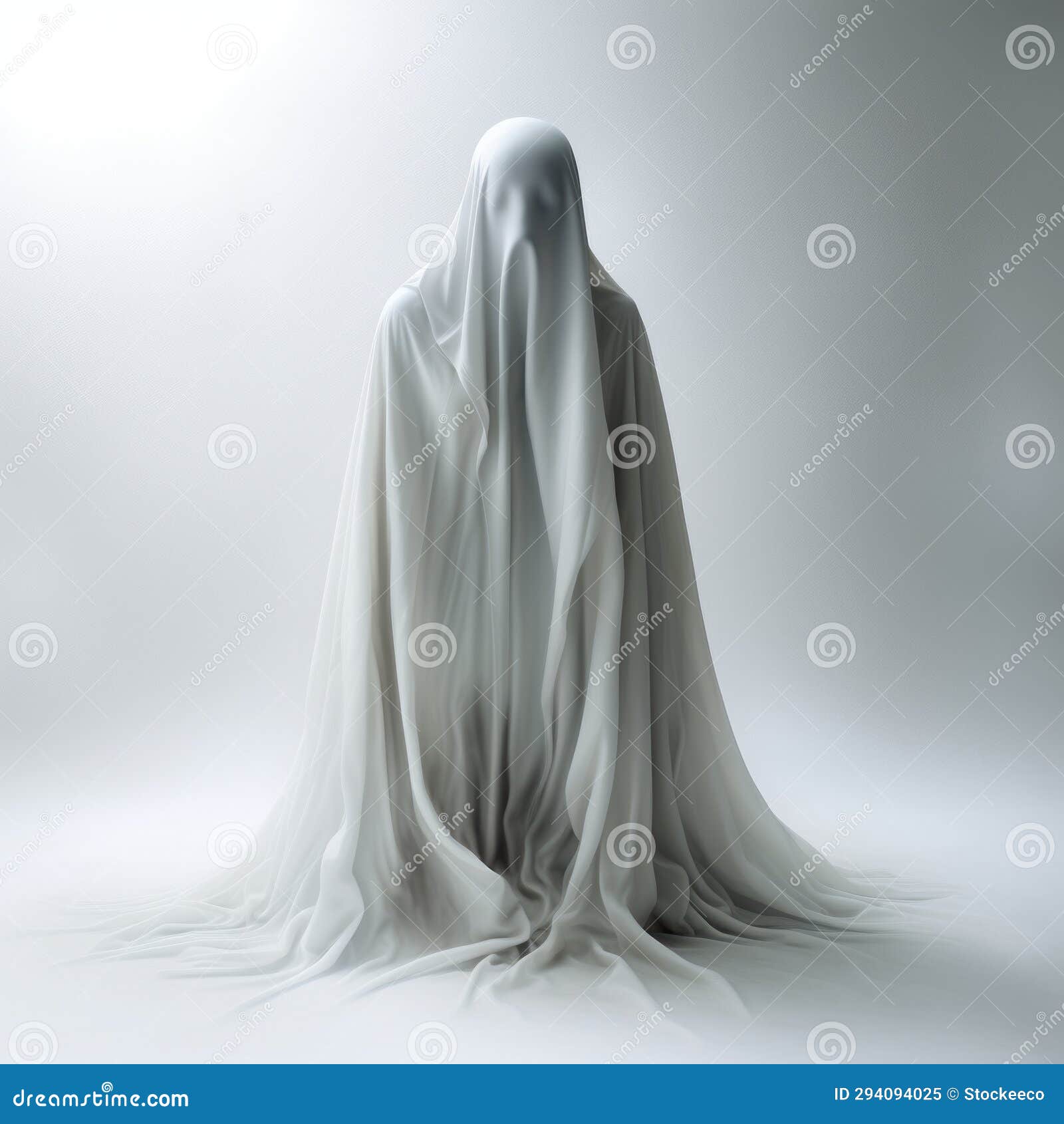 Ghost Cloak: Haunting Figuratism in White Background Stock Illustration ...