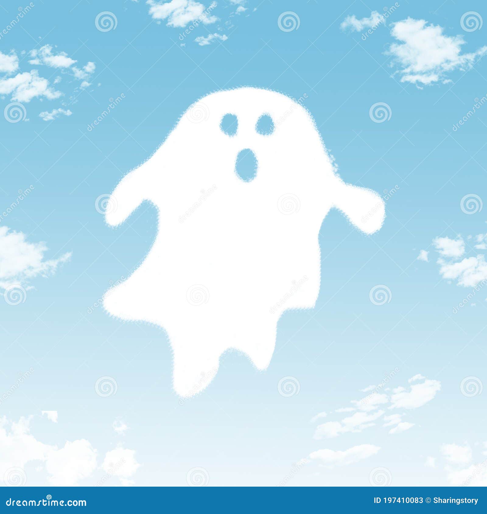 Ghost Cloud Shape , Concept of Halloween Stock Illustration ...