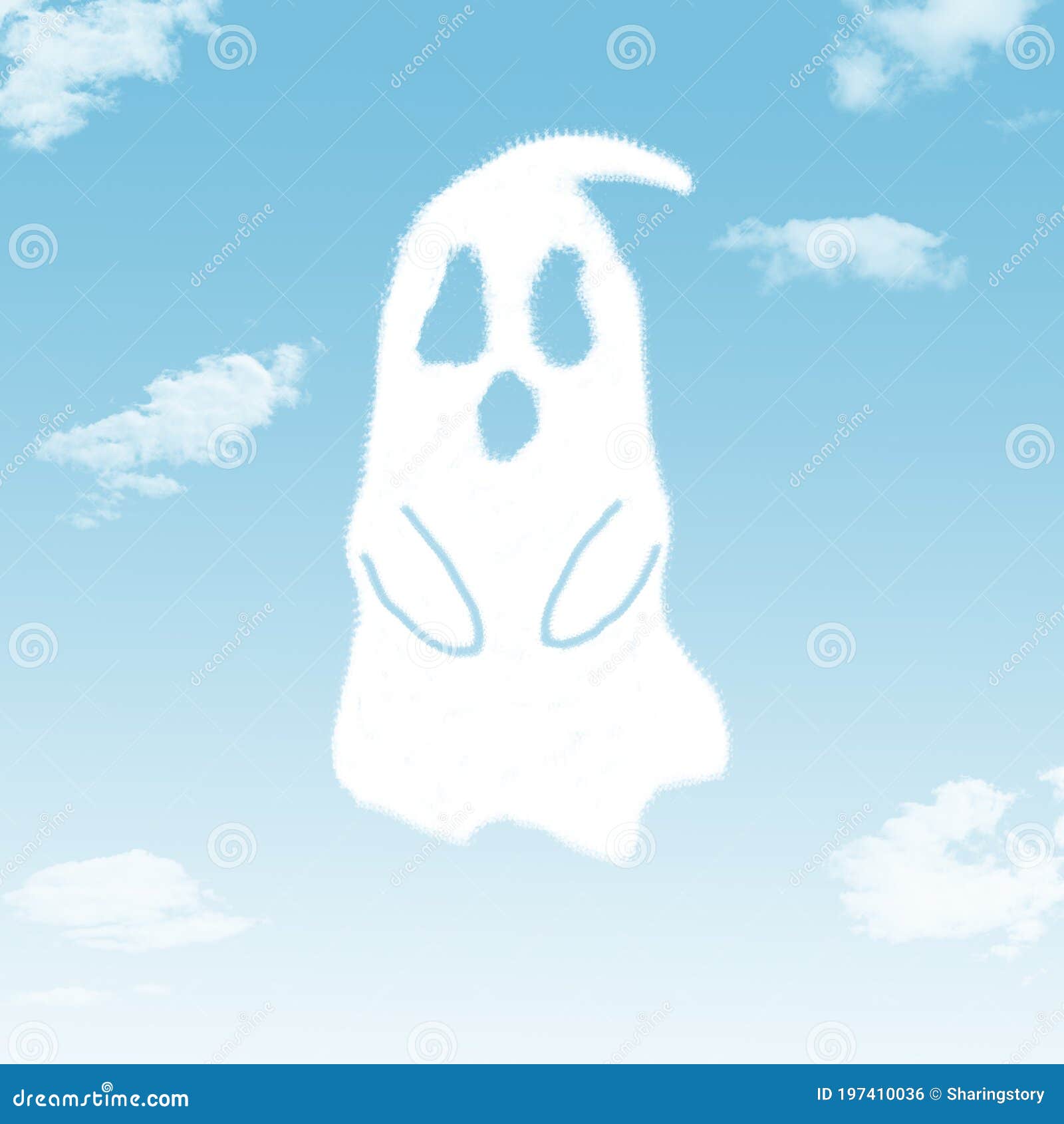 Ghost Cloud Shape , Concept of Halloween Stock Illustration ...