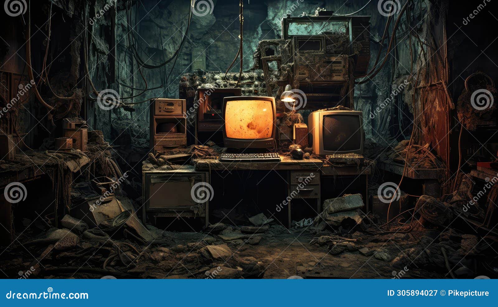 Ghost computer horror stock illustration. Illustration of glitchy ...