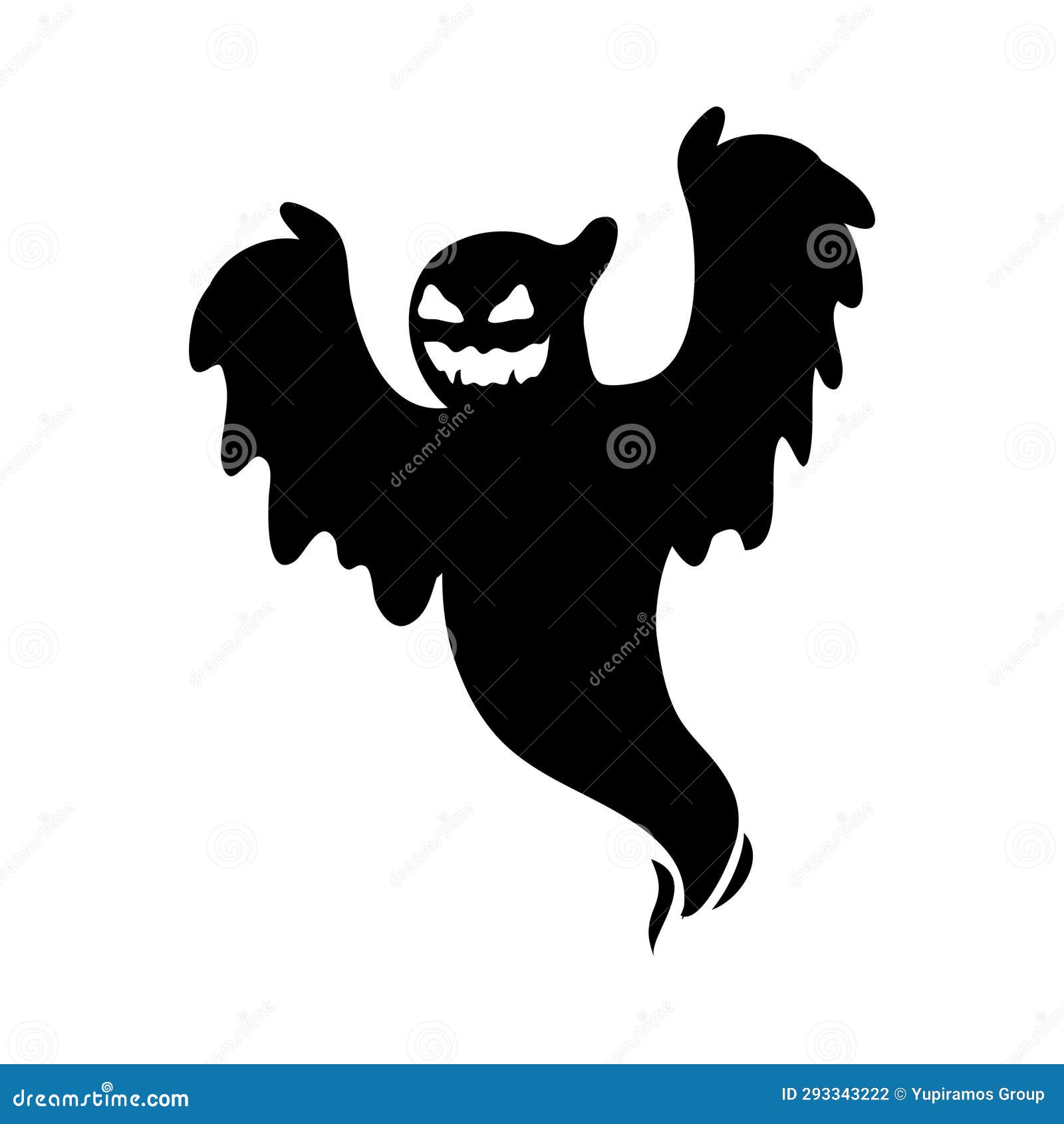 Ghost Creature Silhouette Design Stock Illustration - Illustration of ...