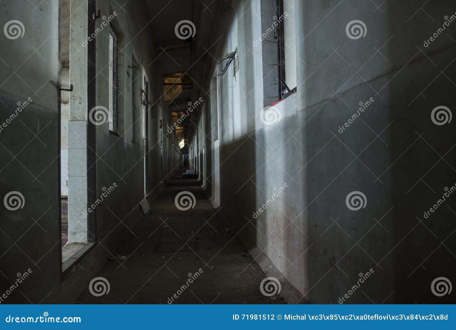 The Ghost Darkness Dirty Hall Stock Photo - Image of door, abandoned ...