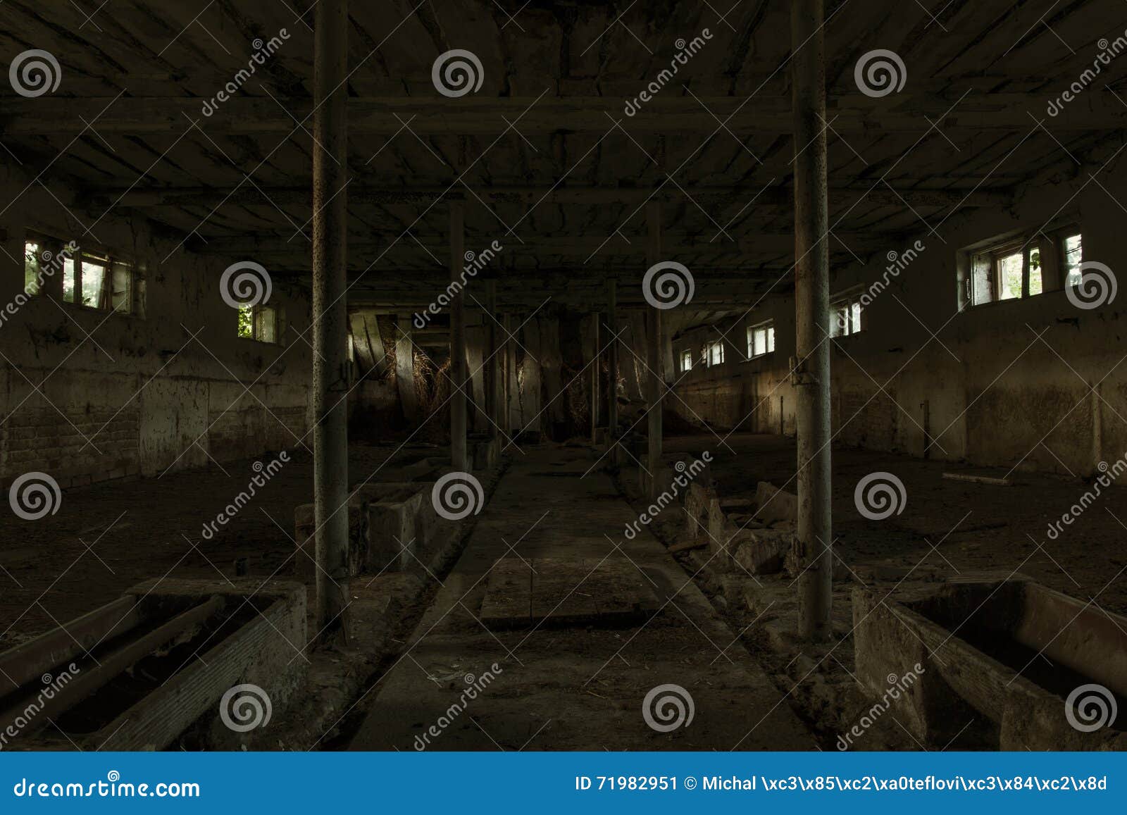 The Ghost Darkness Dirty Hall Stock Image - Image of dark, damaged ...