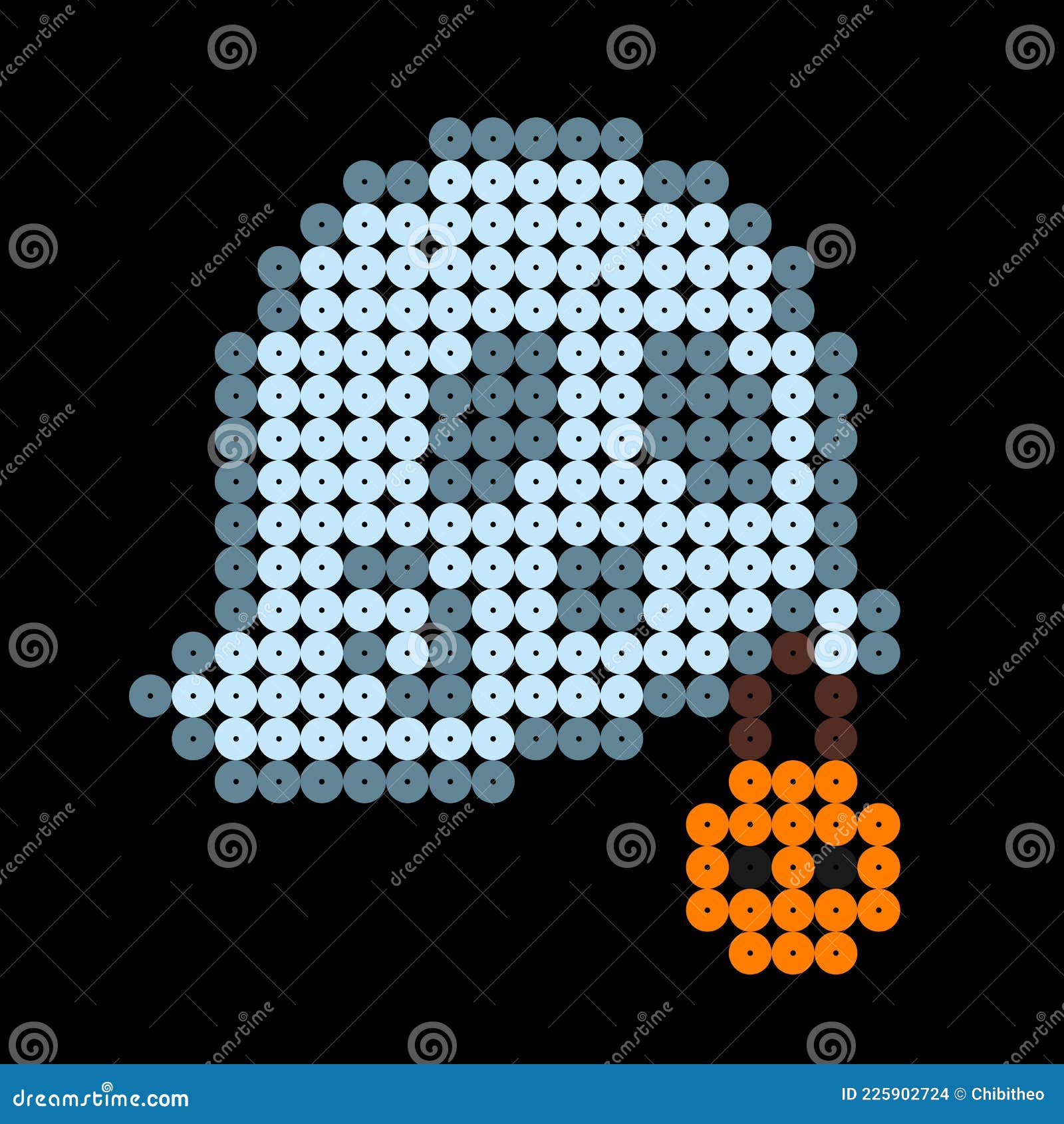 Ghost Dots Pattern. Vector Illustration of Pixel Art Stock Vector ...
