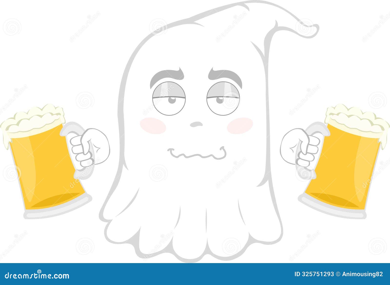 Ghost Drunk Beers Cartoon Vector | CartoonDealer.com #325751293