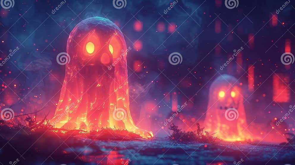 Ghost - Element for Halloween. Shadow Casting As Decoration on a Banner ...