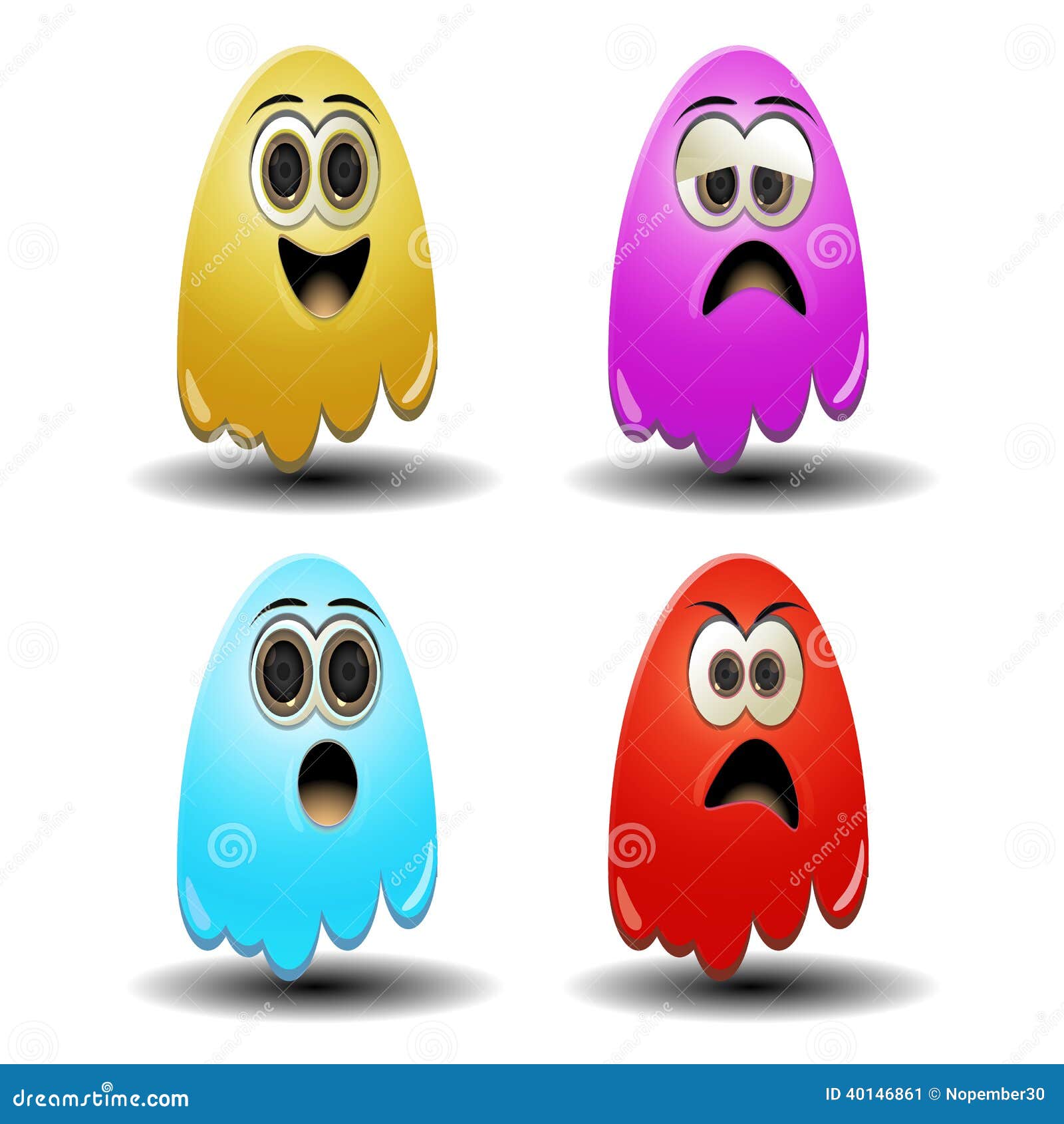 Ghost emoticons stock vector. Illustration of confused - 40146861