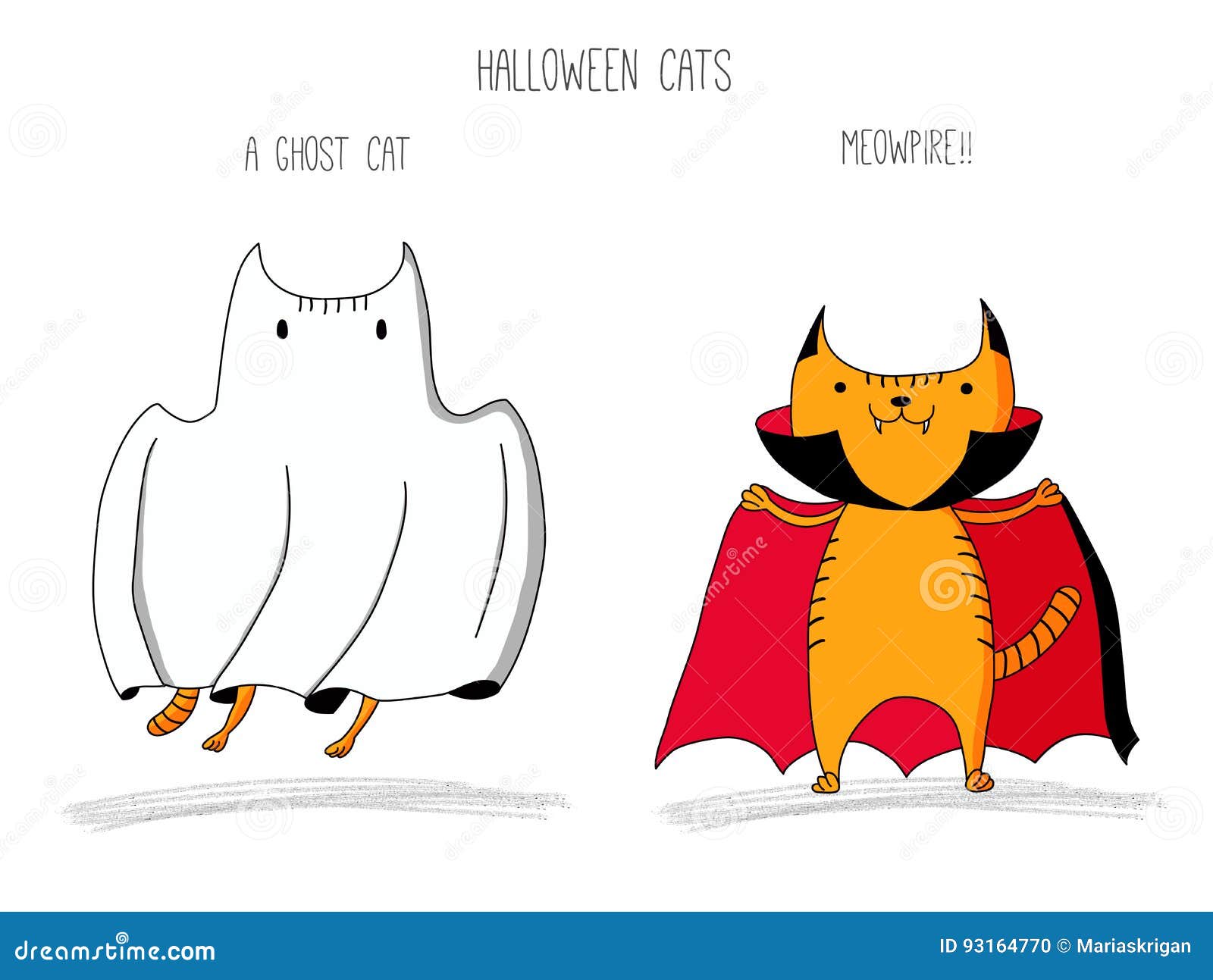 Ghost et chats de vampire illustration de vecteur. Illustration du ...
