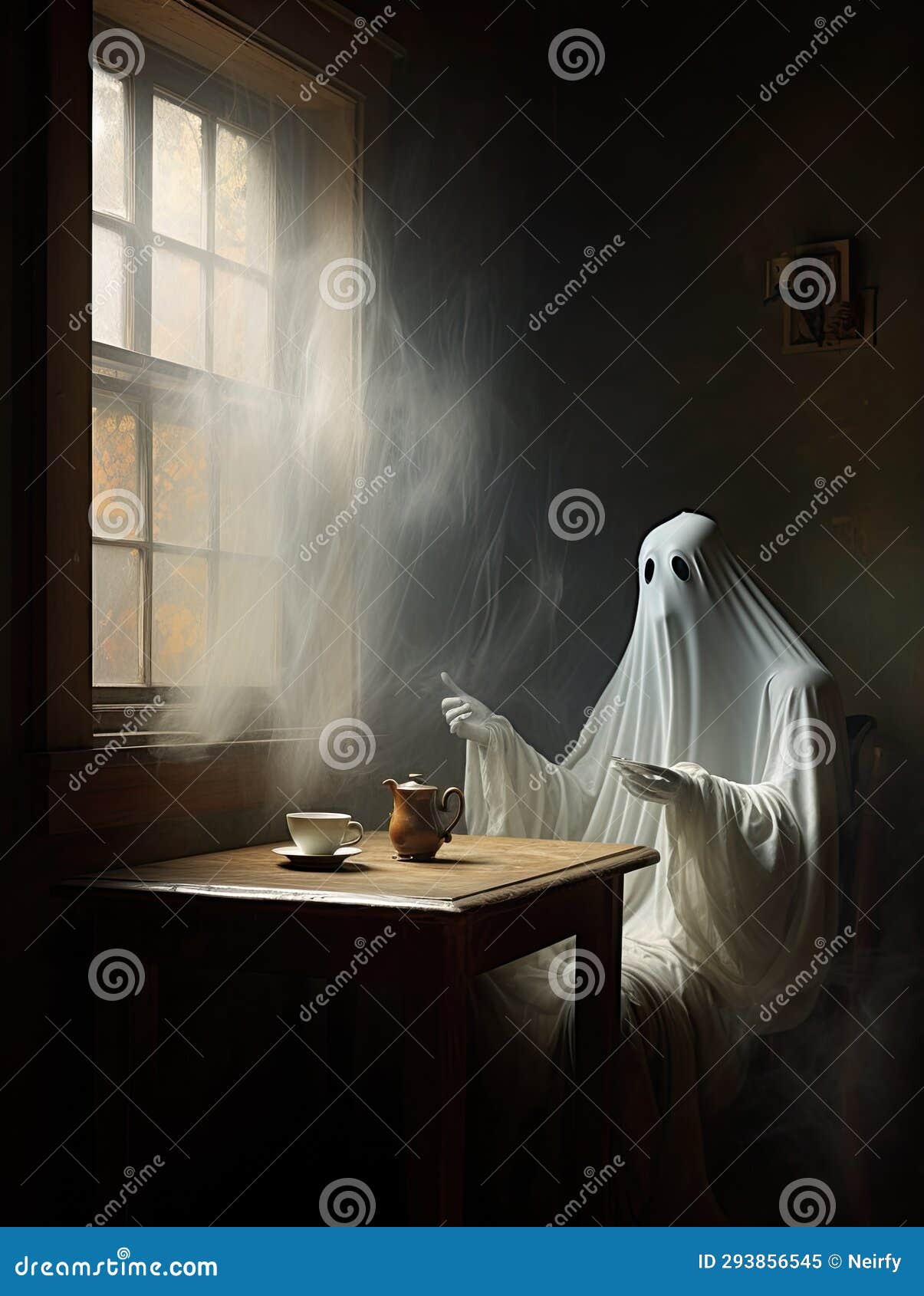 Ghost with coffee stock image. Image of steam, material - 293856545