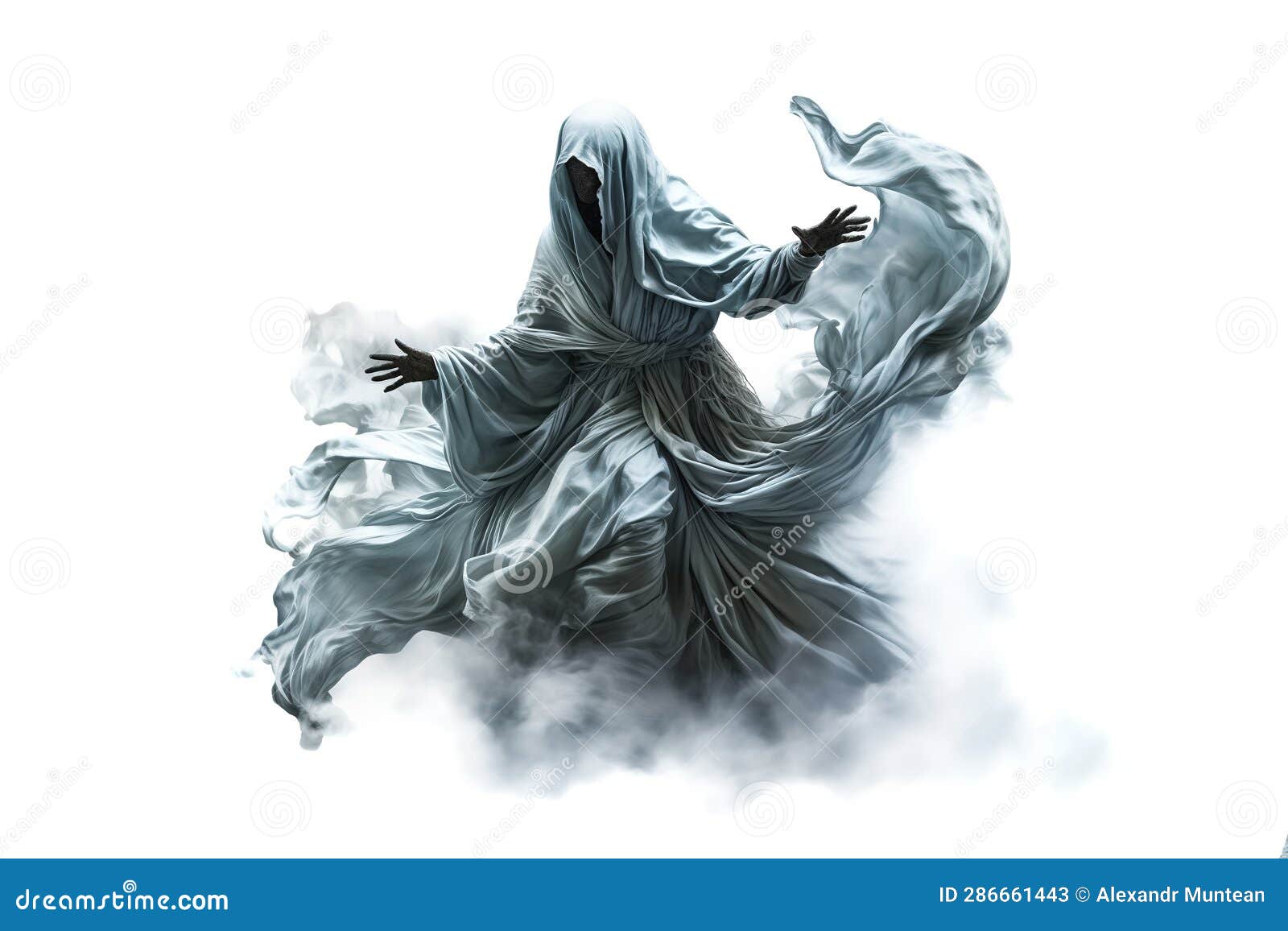 Ghost figure levitating. stock illustration. Illustration of mysterious ...