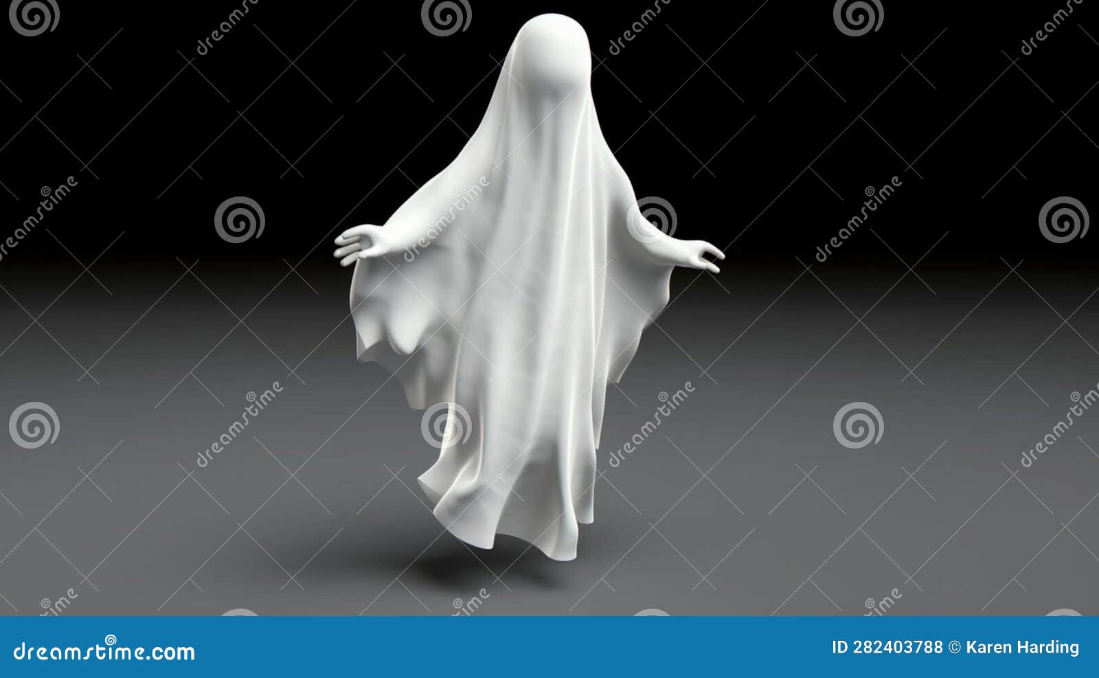 Ghost Figure Standing on Stage Stock Illustration - Illustration of ...